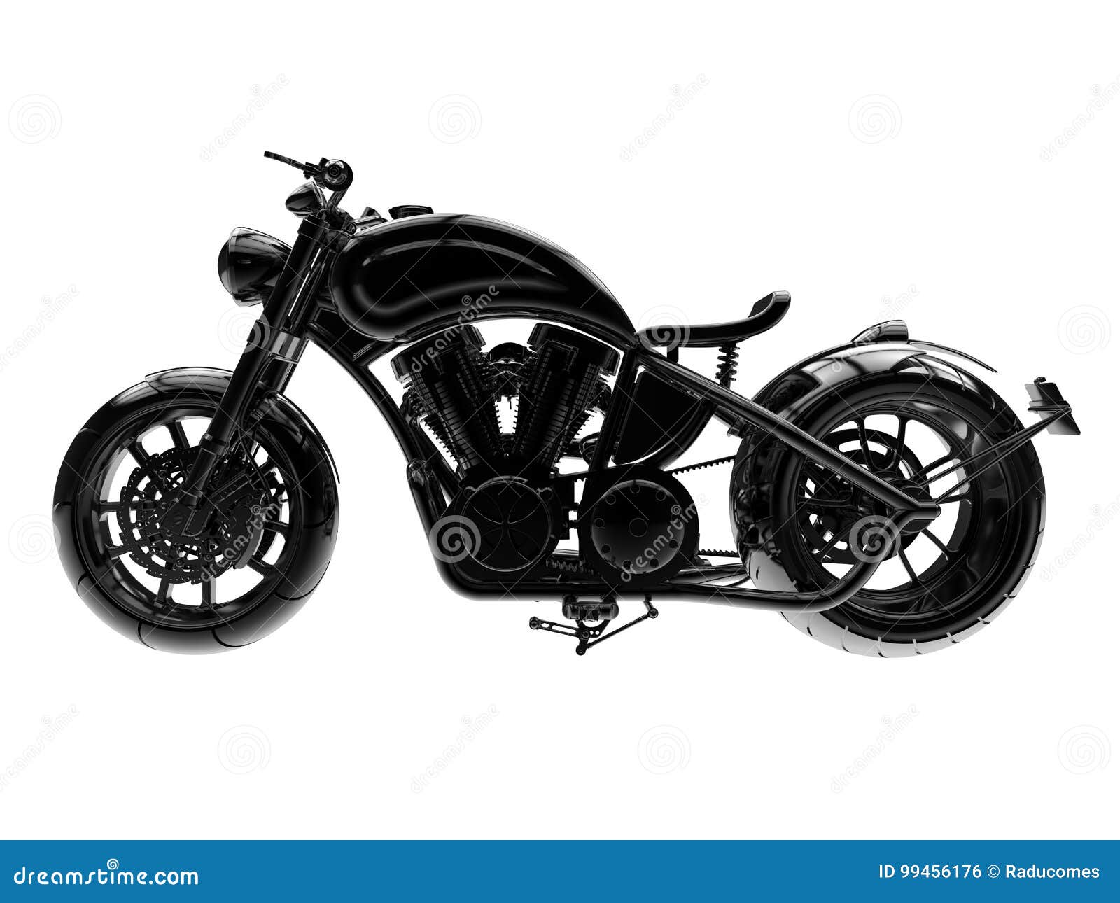 3D Illustration - Side View Motorcycle Stock Illustration ...