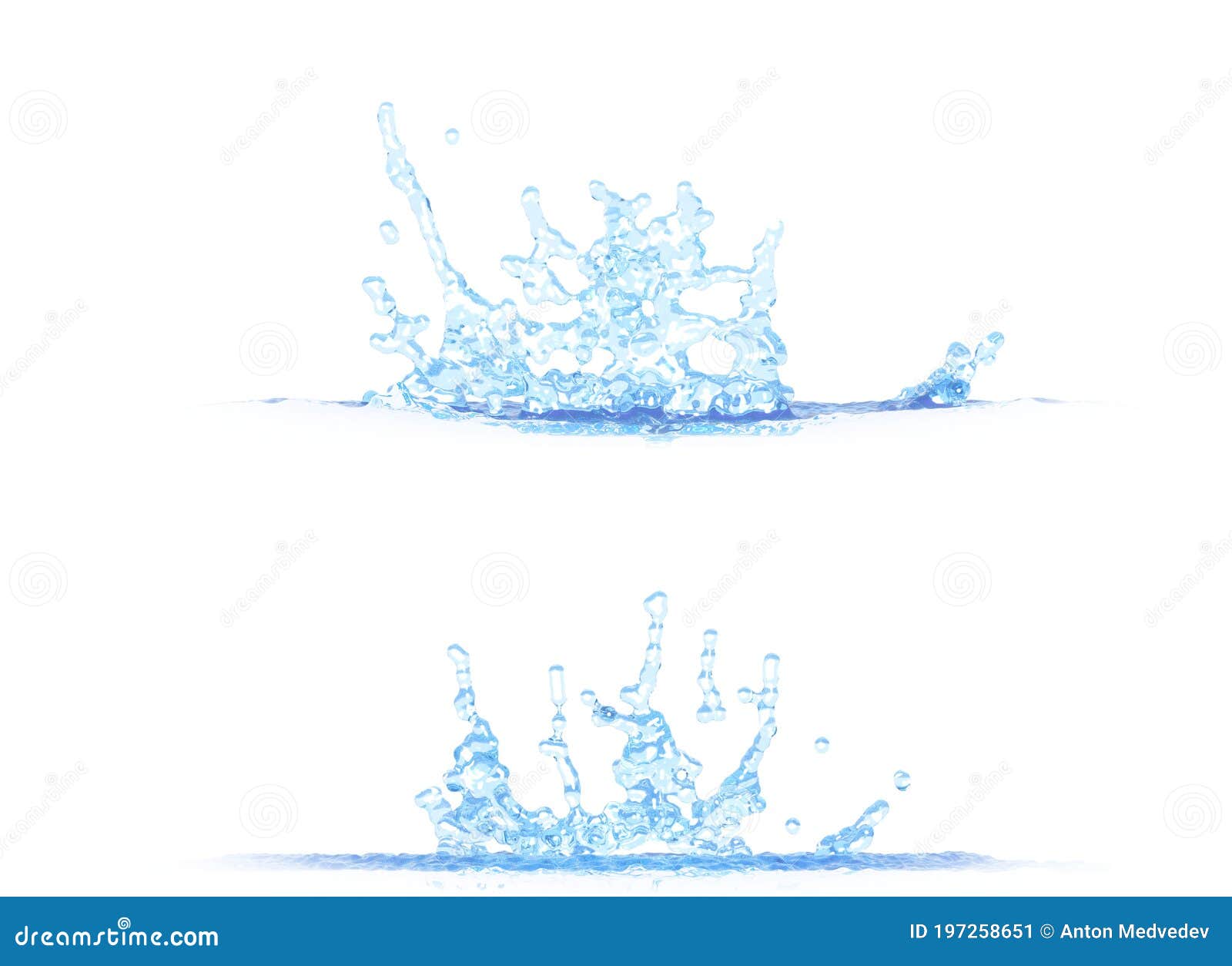 3D Illustration of 2 Side Views of Pretty Water Splash - Mockup ...