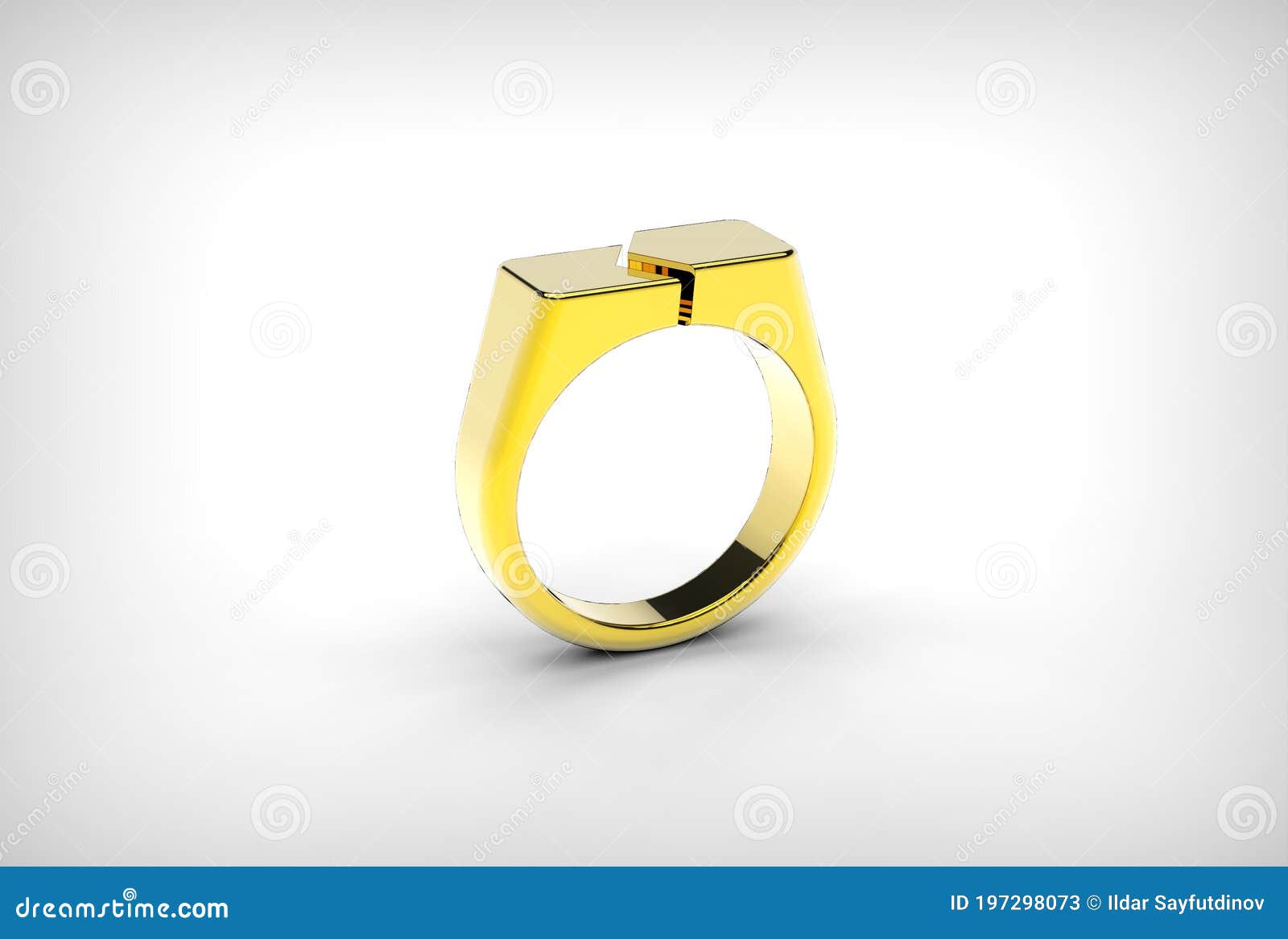 3D Illustration of Signet Ring Stock Illustration - Illustration of ...