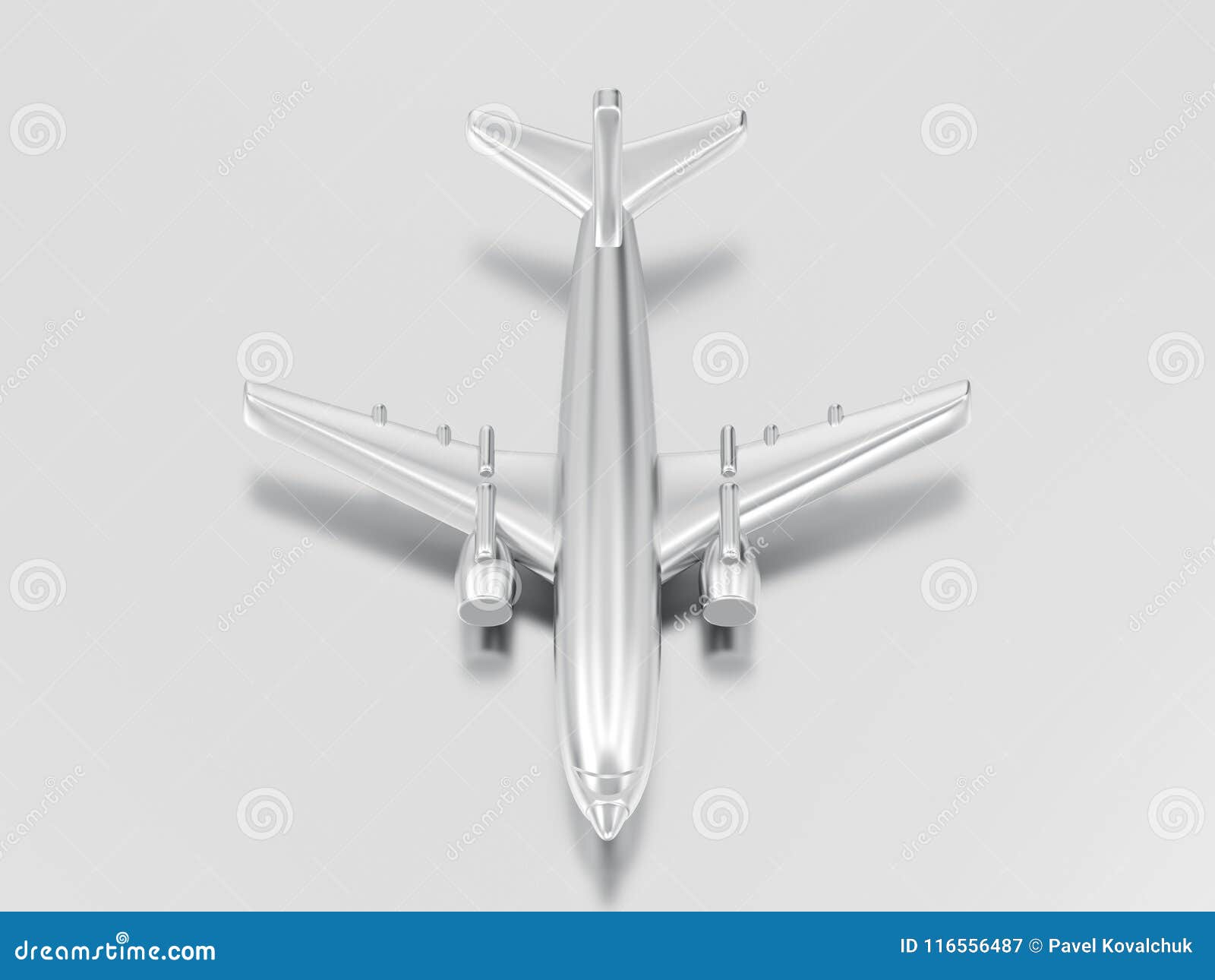 3D Illustration 3d Silver Airplane Stock Illustration - Illustration of ...