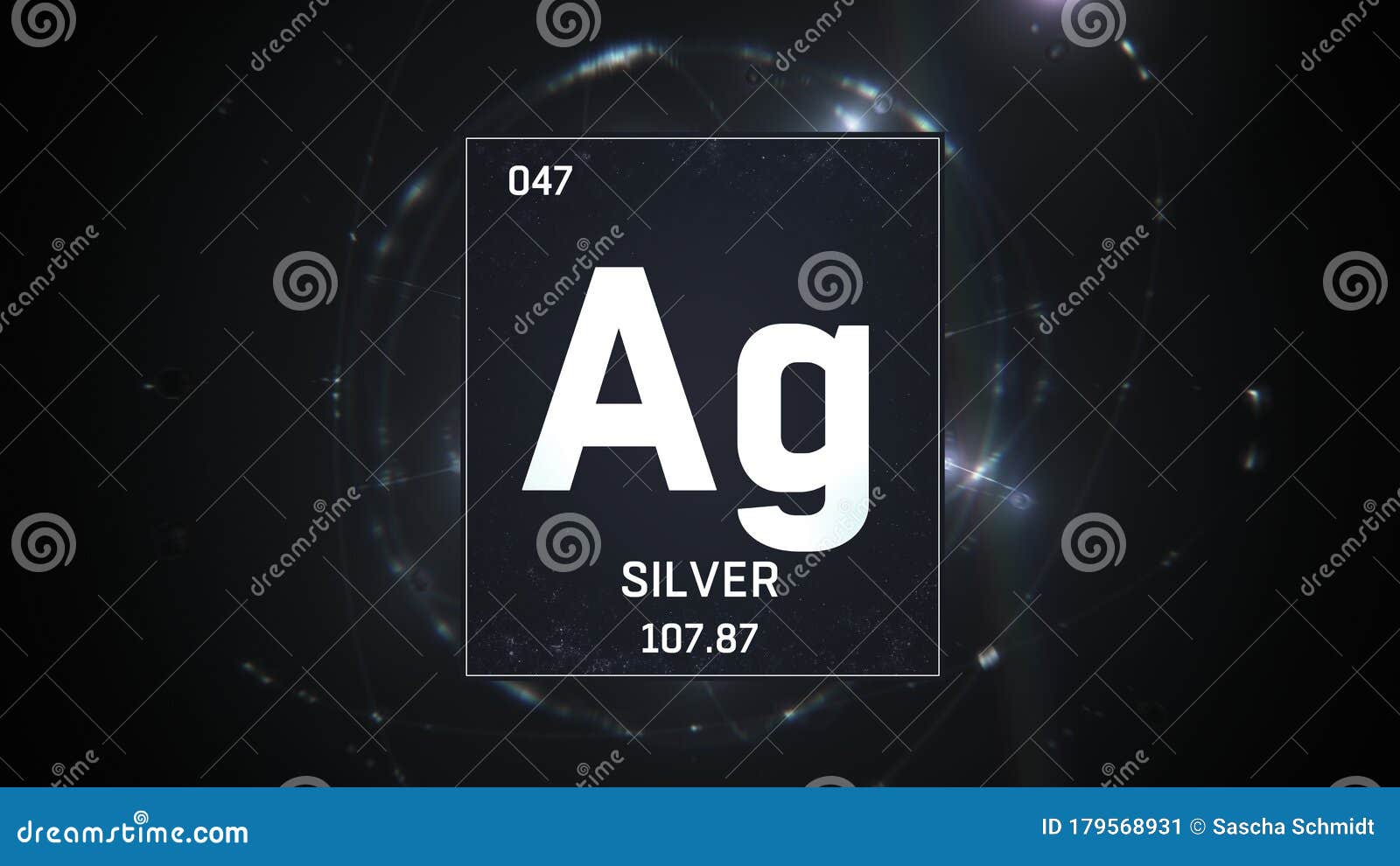 Silver As Element 47 of the Periodic Table 3D Illustration on Silver ...