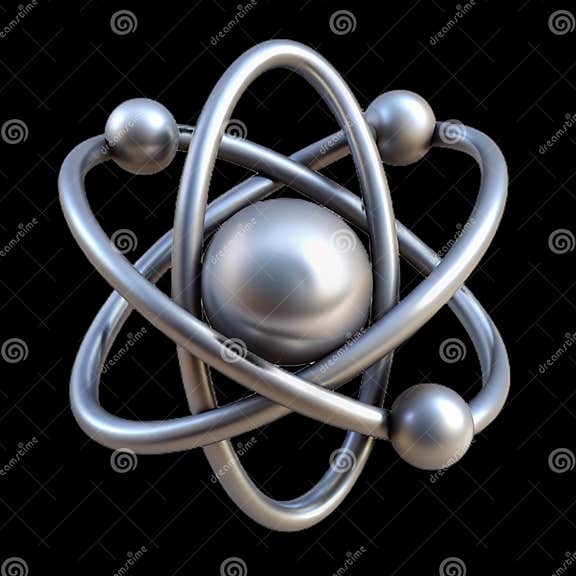 3d Illustration of Silver Atom Isolated on White Background Stock ...