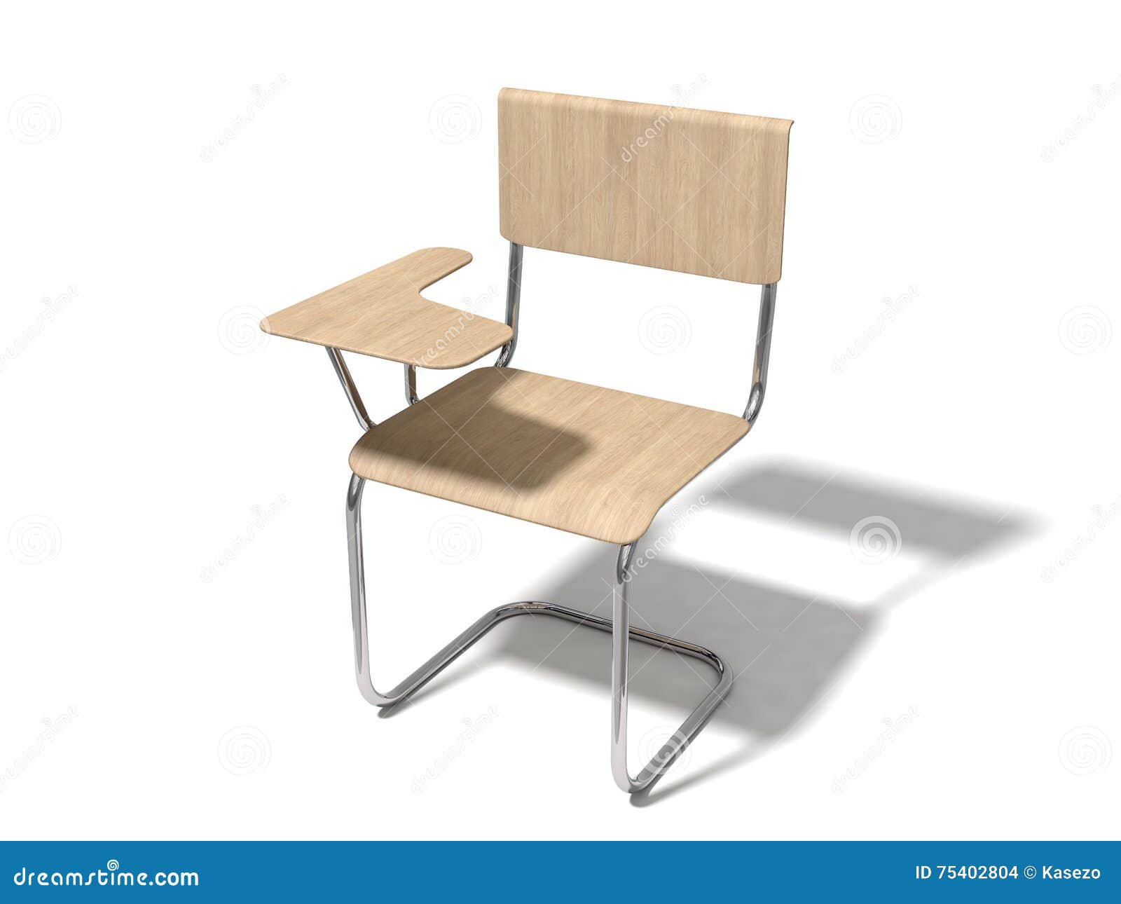 3d Illustration of Simple Classroom Chair. Stock Illustration ...