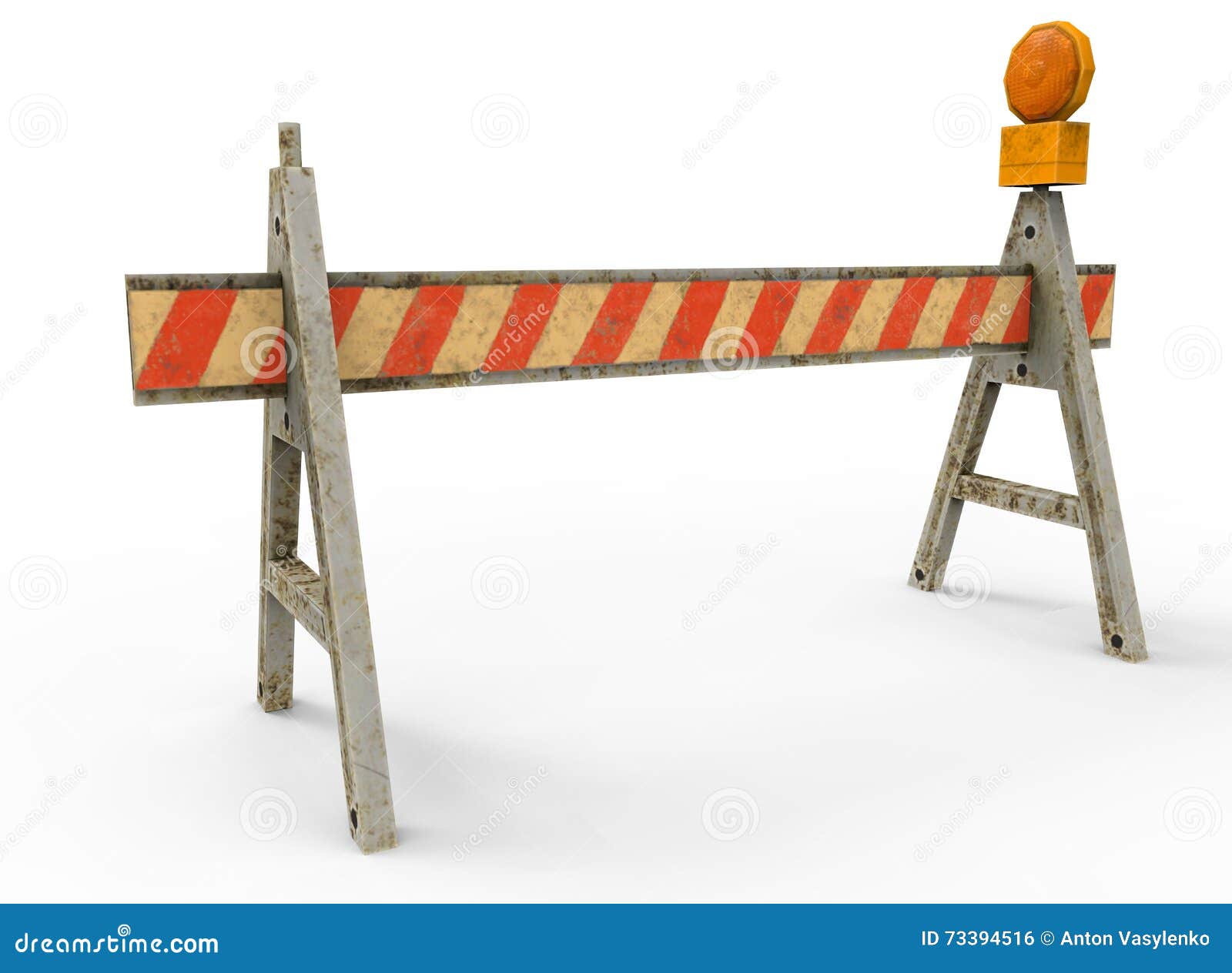 3d Illustration of Simple Construction Barrier. Stock Illustration ...