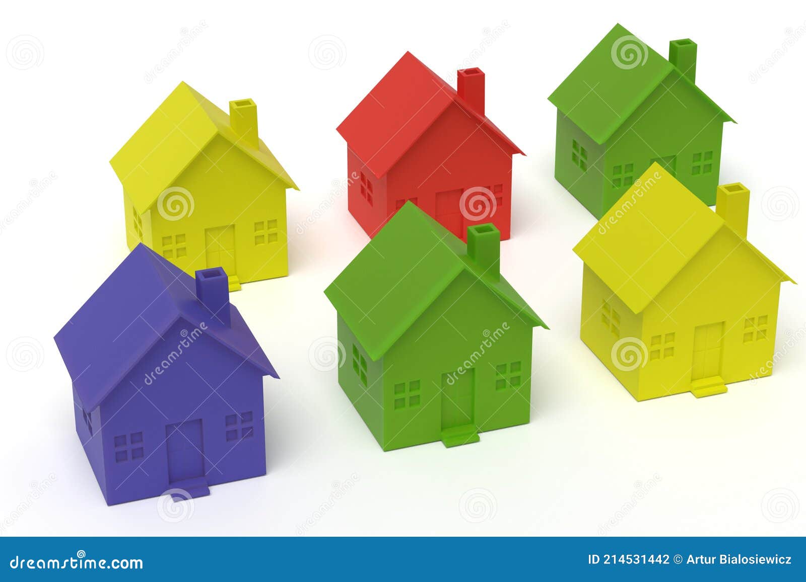 A Simple Model of a House with a Chimney Stock Illustration ...