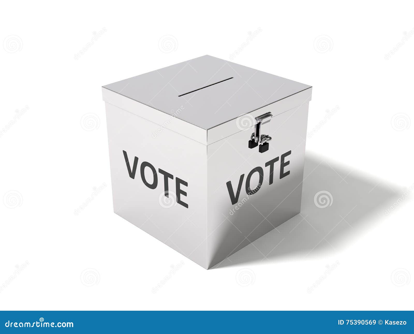 3d Illustration of Simple Vote Box. Stock Illustration - Illustration ...