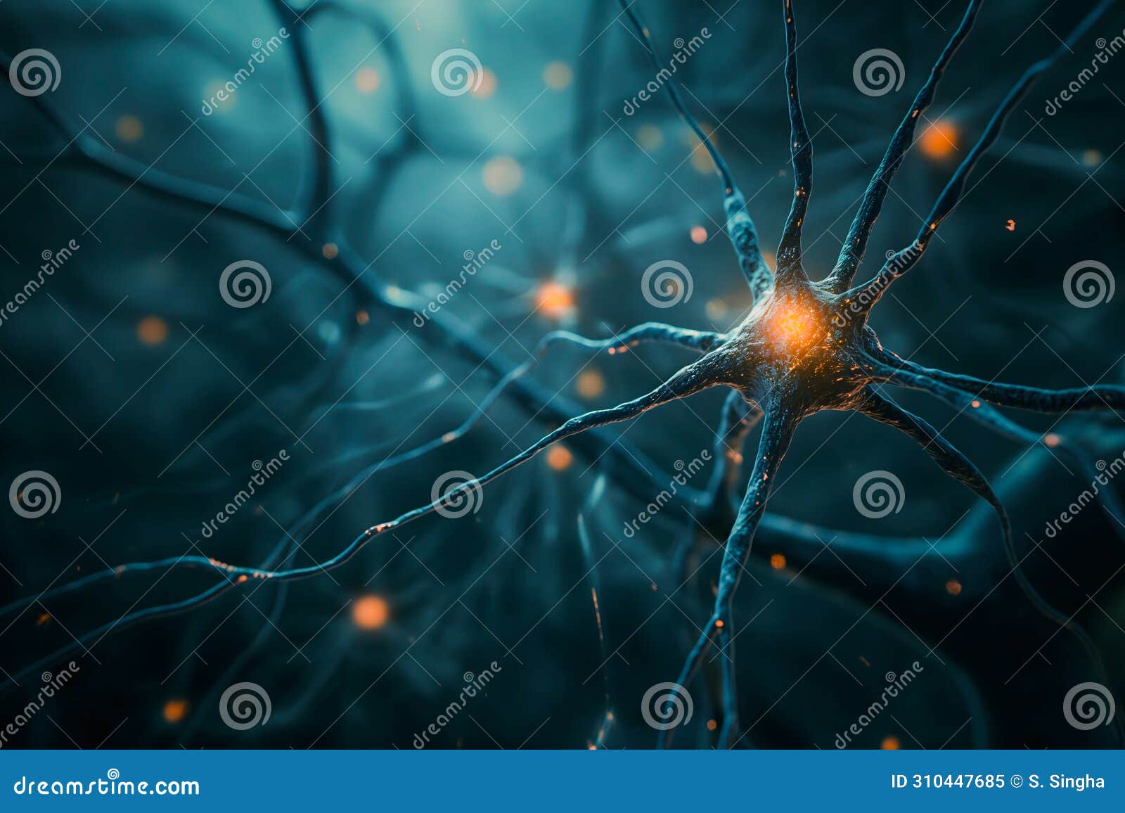 A 3D Illustration of Simulating Machine Learning Neural Cell Brain ...