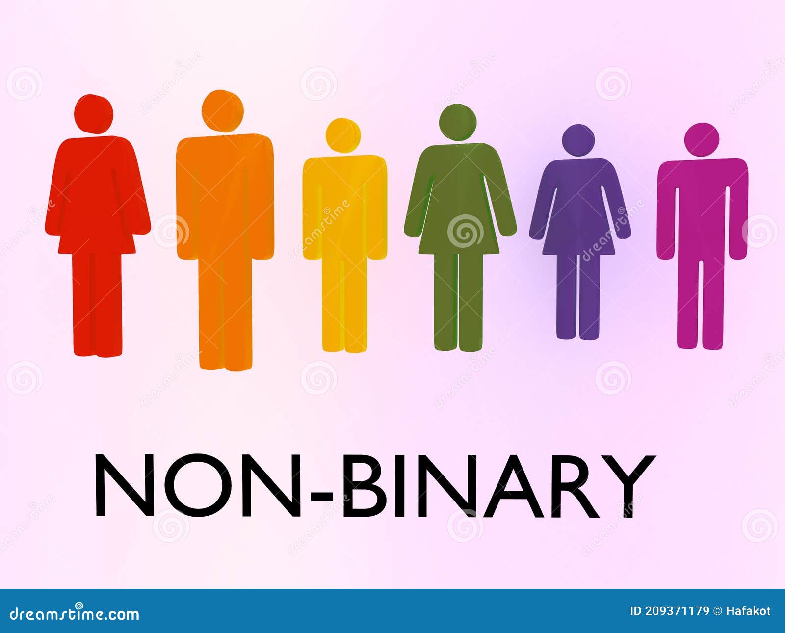Non-Binary concept stock illustration. Illustration of happy - 209371179