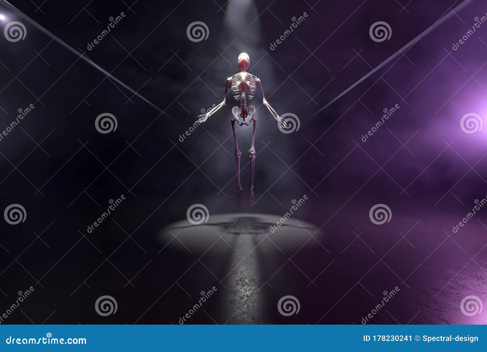 3D Illustration of a Skeleton Ascending into the Light Stock ...