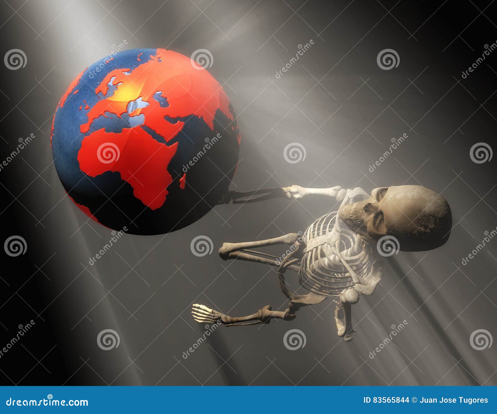 3d Illustration of a Skeleton Gesturing Stock Illustration ...