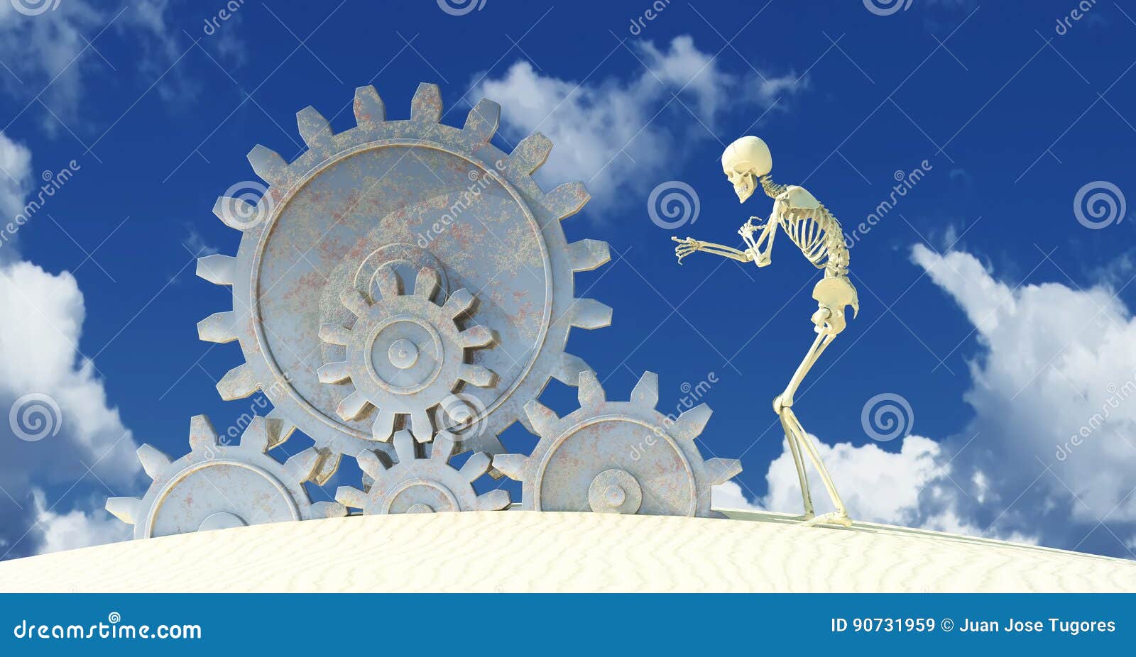 3d Illustration of a Skeleton Gesturing Stock Illustration ...