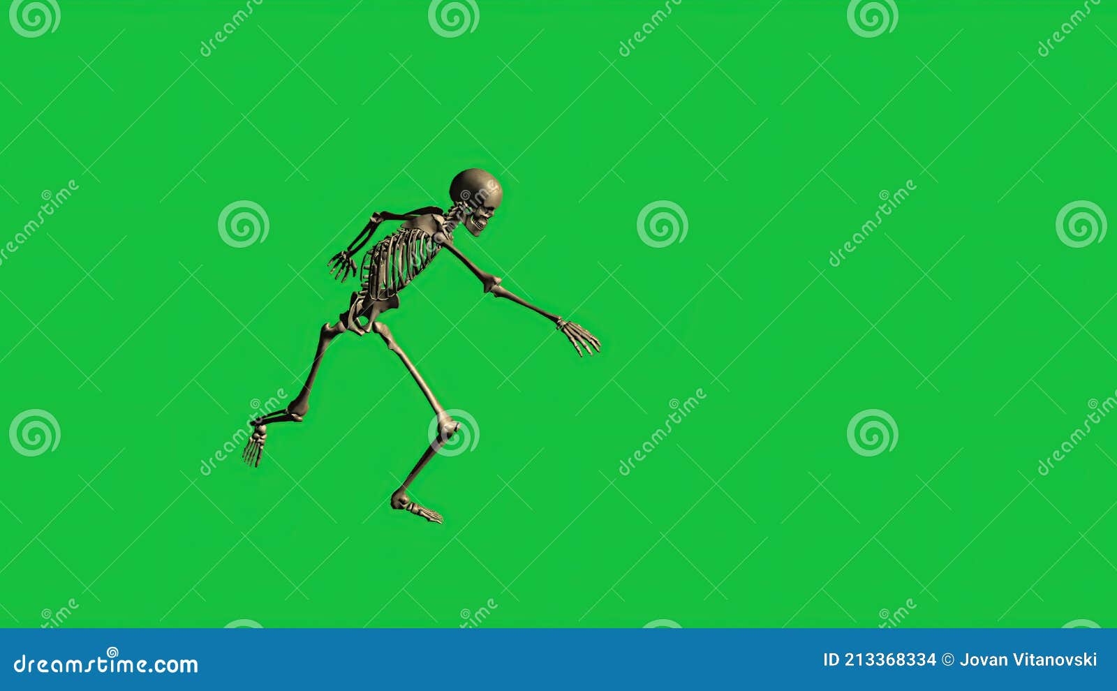 Skeleton Throw Grenade - Separate on Green Screen Stock Illustration ...