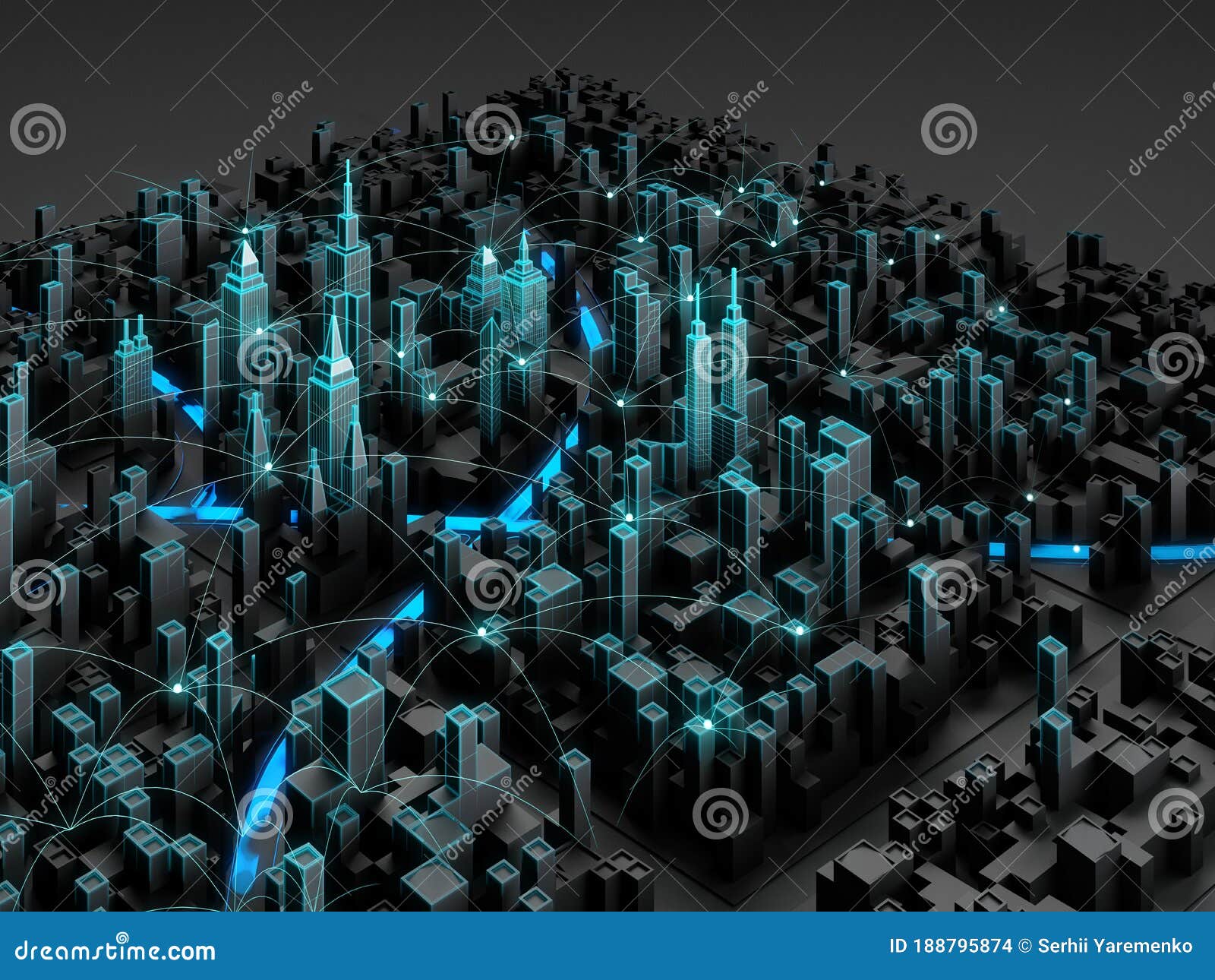 3D Illustration of Smart City Stock Illustration - Illustration of city ...