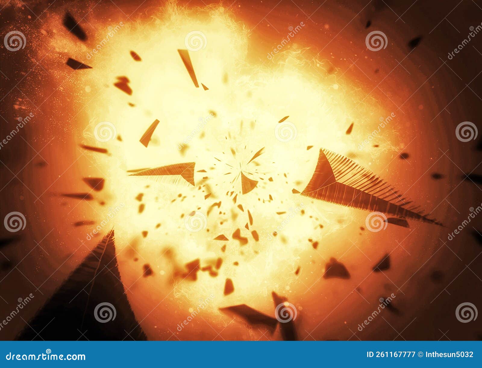 3d Illustration of Smoke and Debris Flying from the Impact of an ...