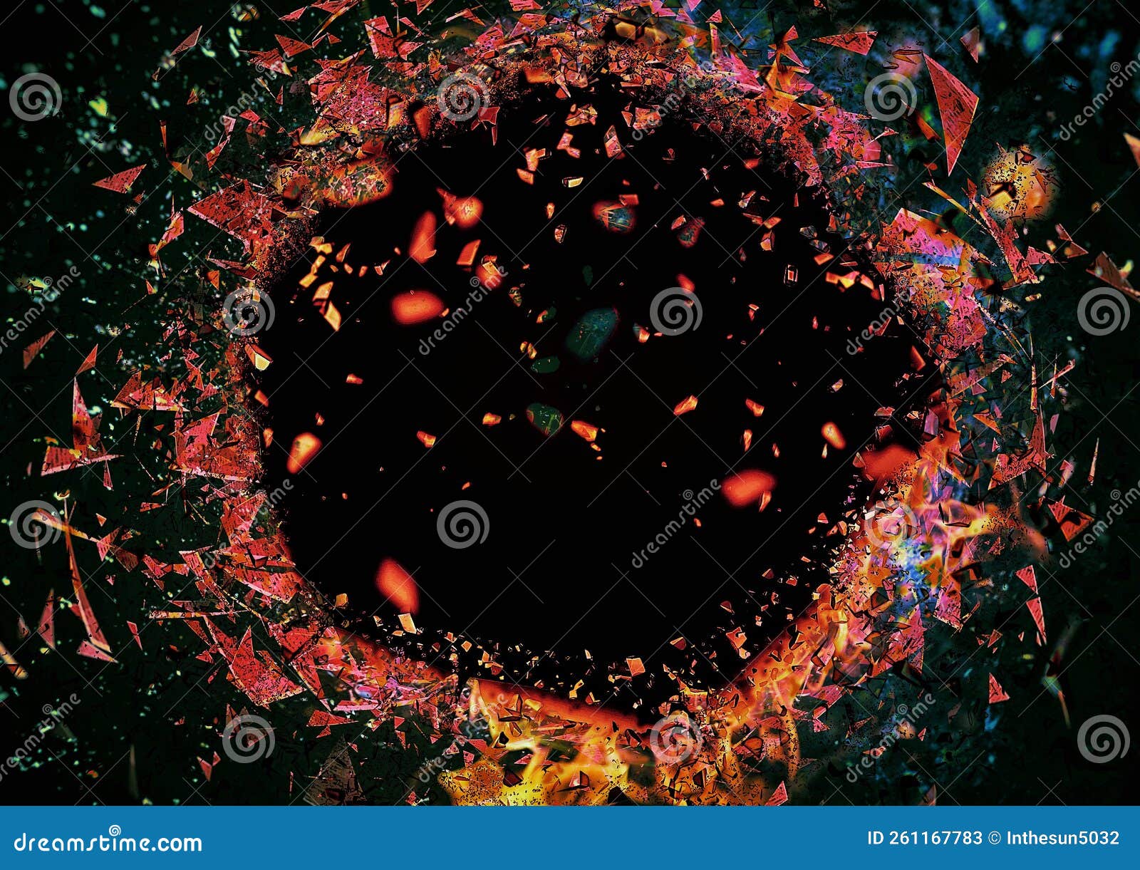 3d Illustration of Smoke and Debris Flying from the Impact of an ...