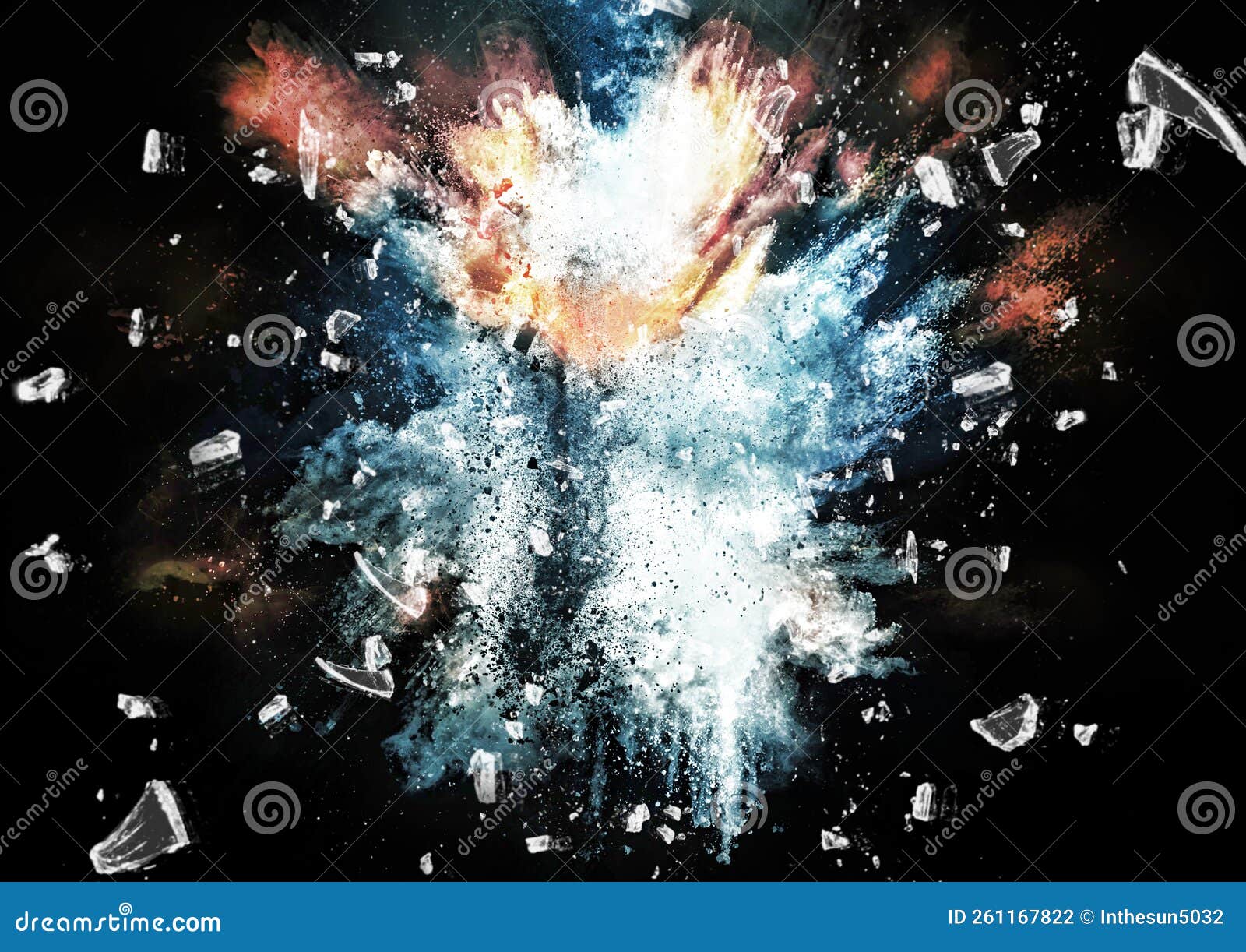 3d Illustration of Smoke and Debris Flying from the Impact of an ...