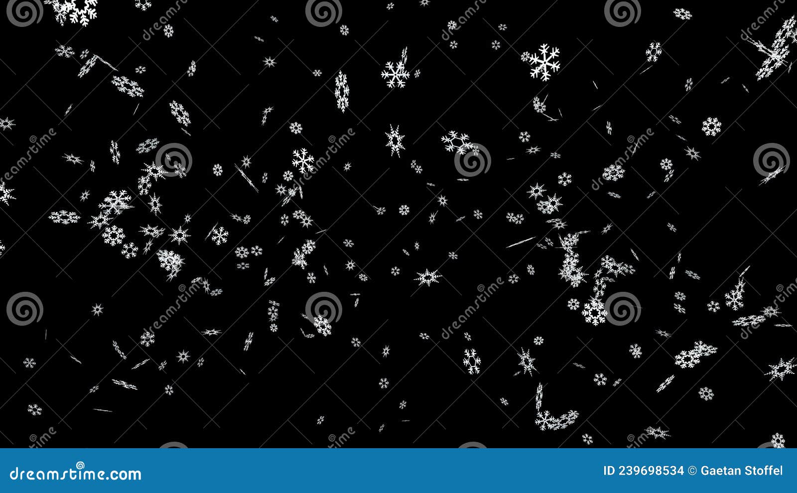 3D Illustration of Snowflakes Flow Stock Illustration - Illustration of ...