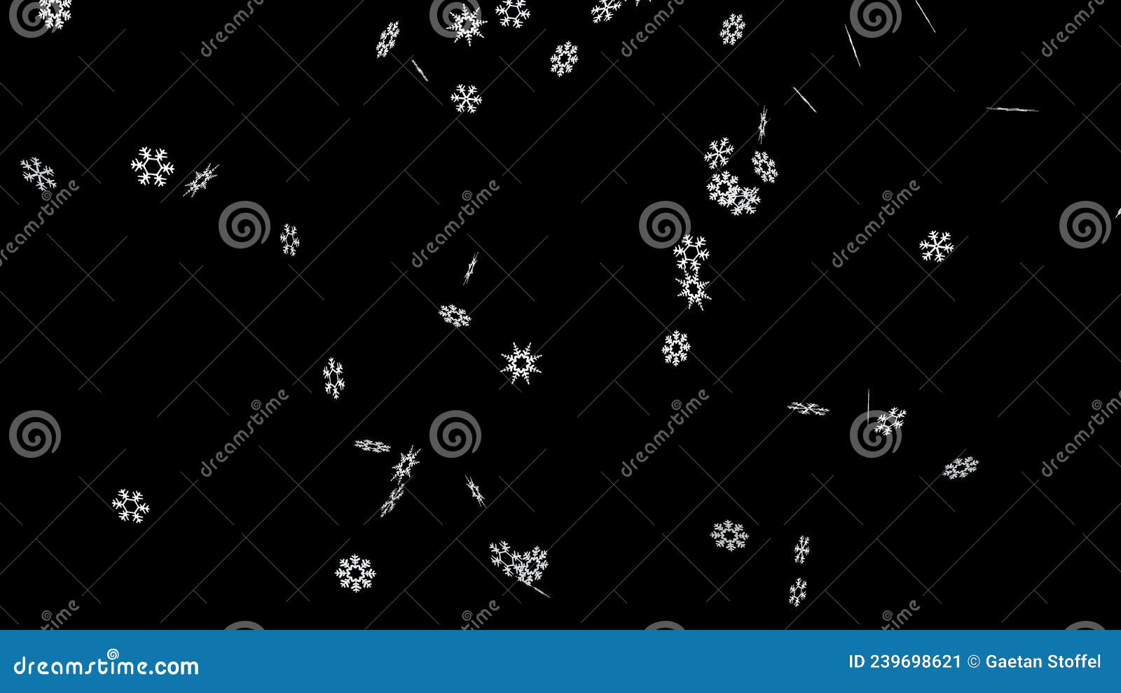 3D Illustration of Snowflakes Flow Stock Illustration - Illustration of ...