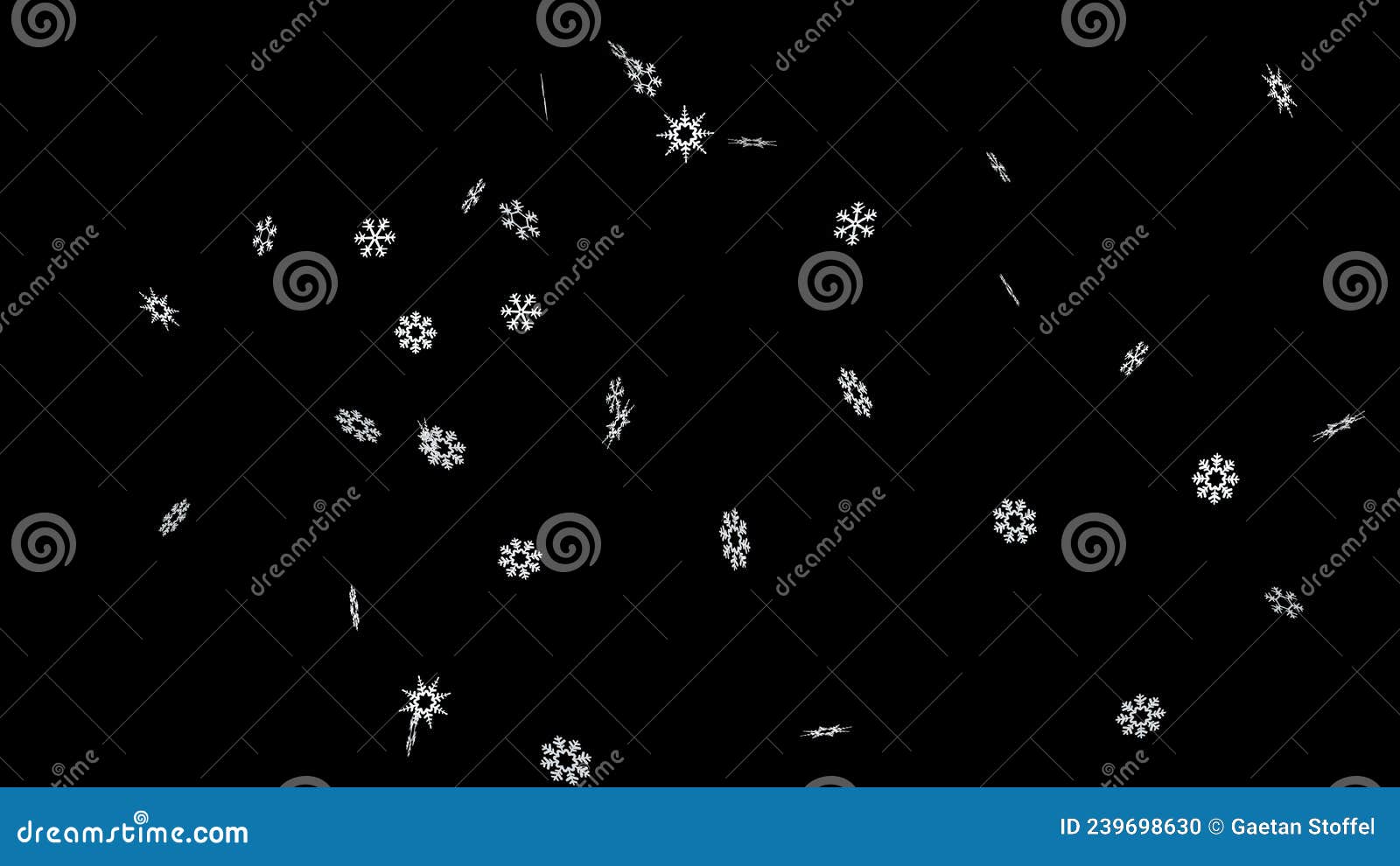 3D Illustration of Snowflakes Flow Stock Illustration - Illustration of ...