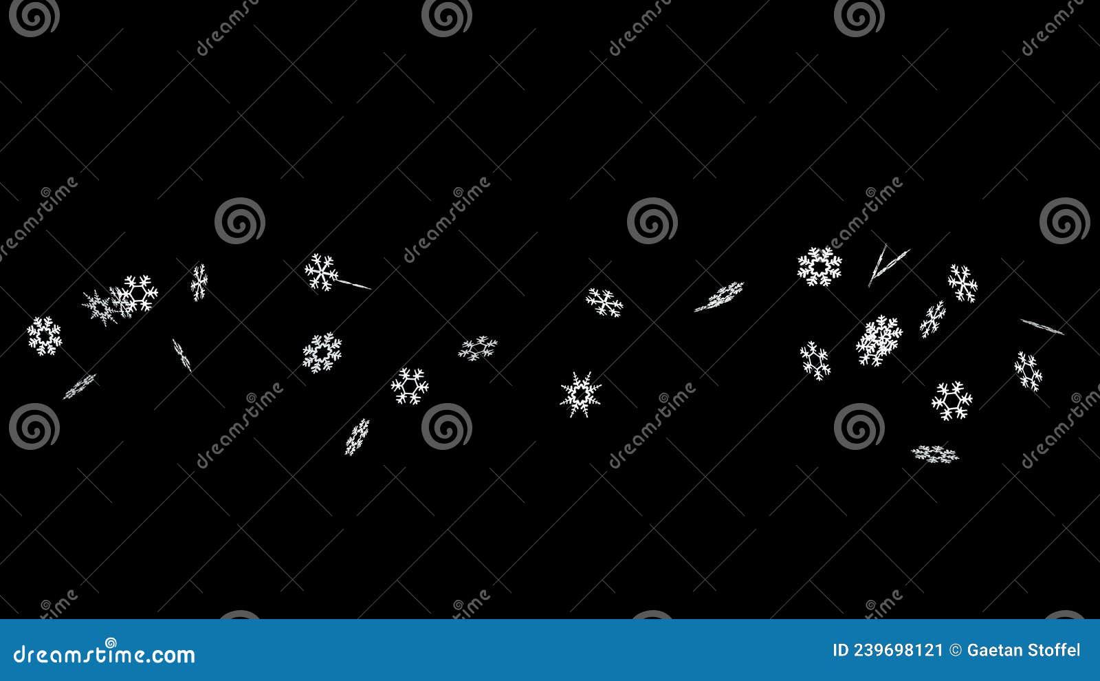 3D Illustration of Snowflakes Flow Stock Illustration - Illustration of ...