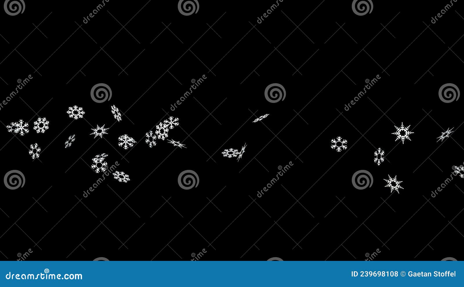 3D Illustration of Snowflakes Flow Stock Illustration - Illustration of ...