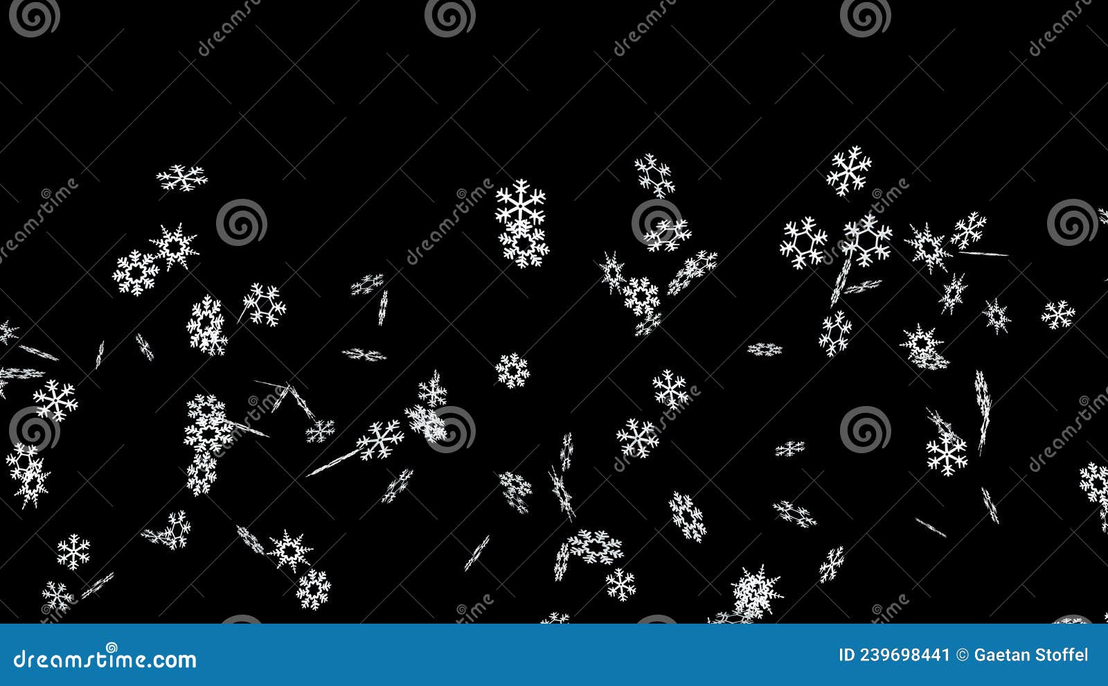 3D Illustration of Snowflakes Flow Stock Illustration - Illustration of ...