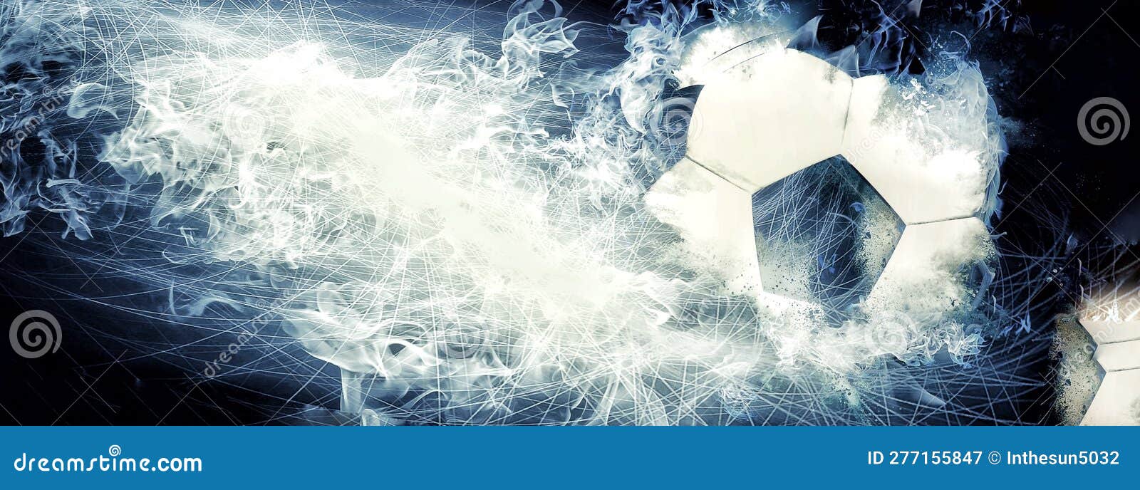 3d Illustration of a Soccer Ball Exploding and Spewing Smoke Stock ...