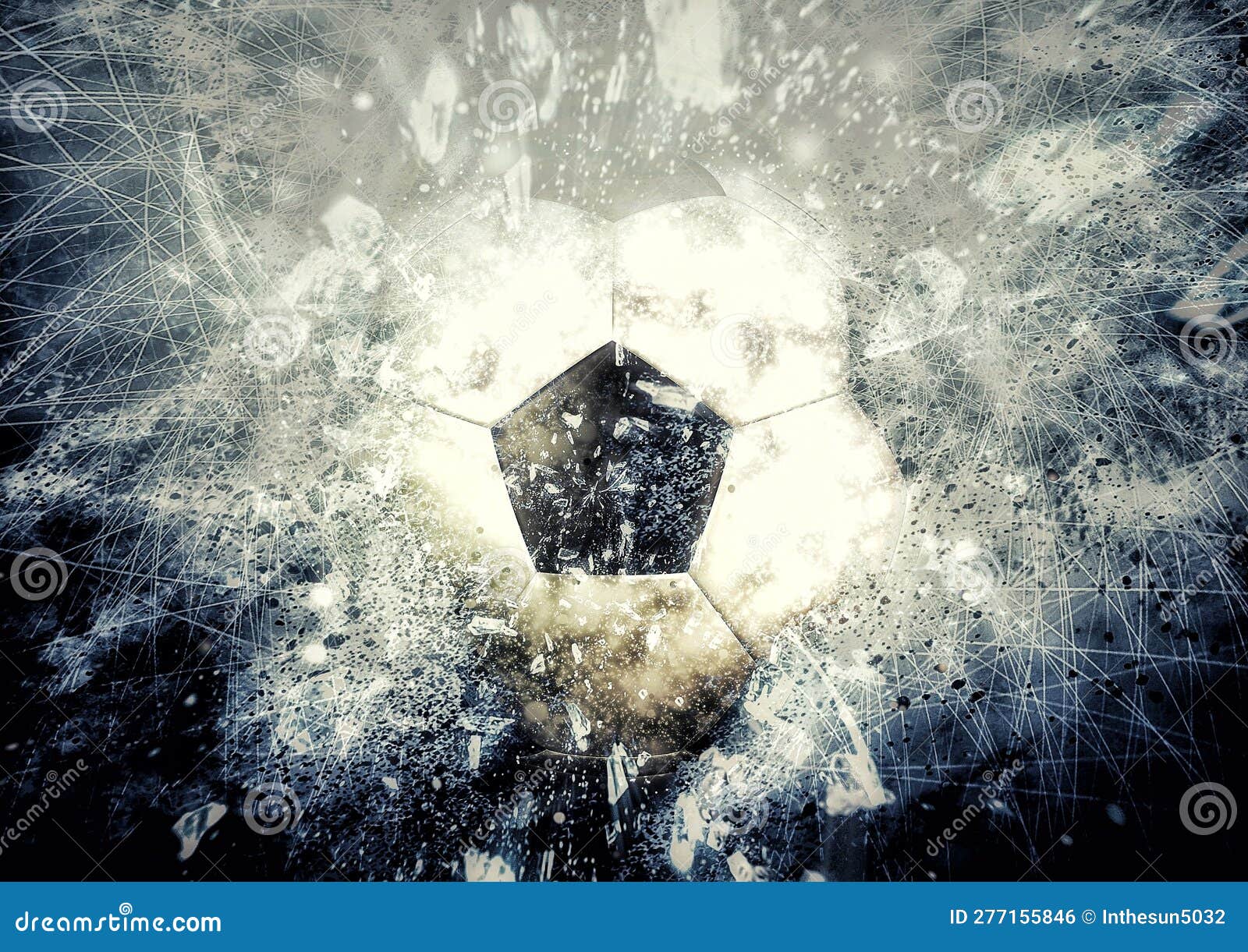 3d Illustration of a Soccer Ball Exploding and Spewing Smoke Stock ...