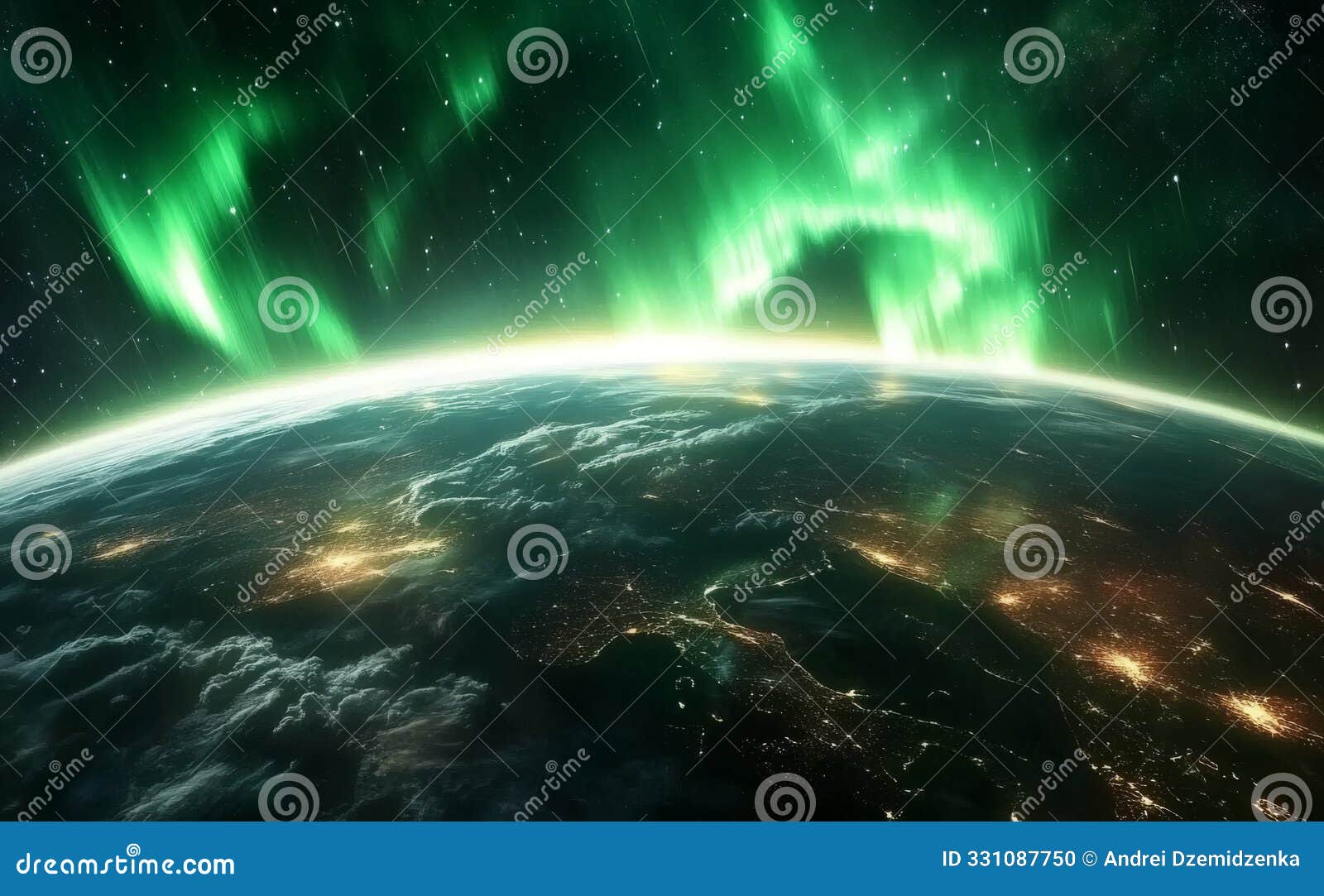 A 3D Illustration of a Solar Geomagnetic Storm and Northern Lights. a ...
