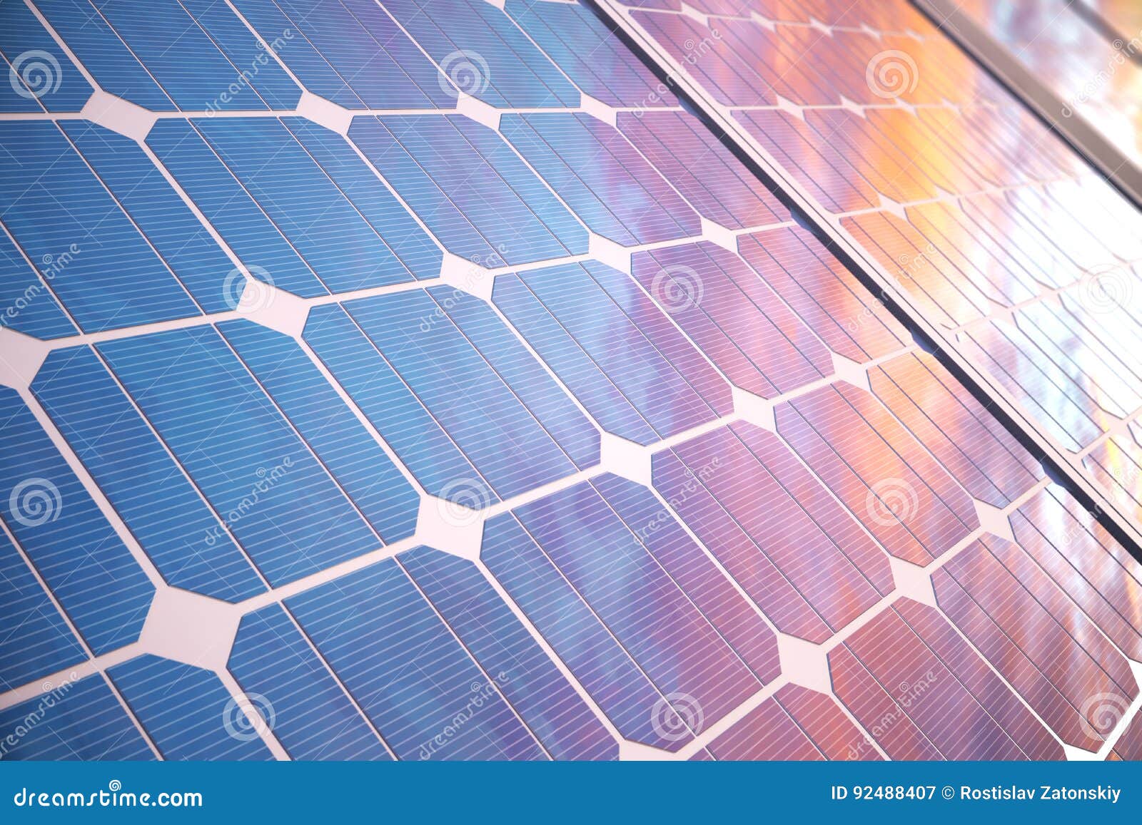 3D Illustration Solar Power Generation Technology. Alternative Energy ...