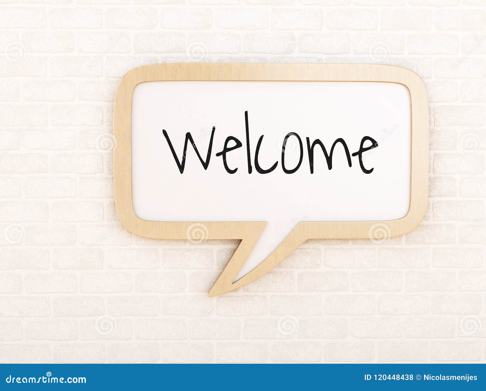 3d Speech bubble welcome stock illustration. Illustration of invitation ...