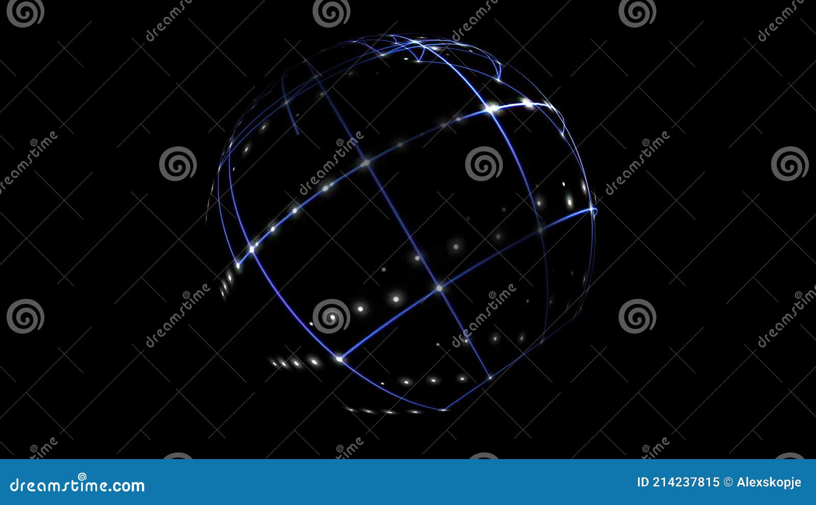 3D Illustration of Sphere Cyber Space Network Stock Illustration ...