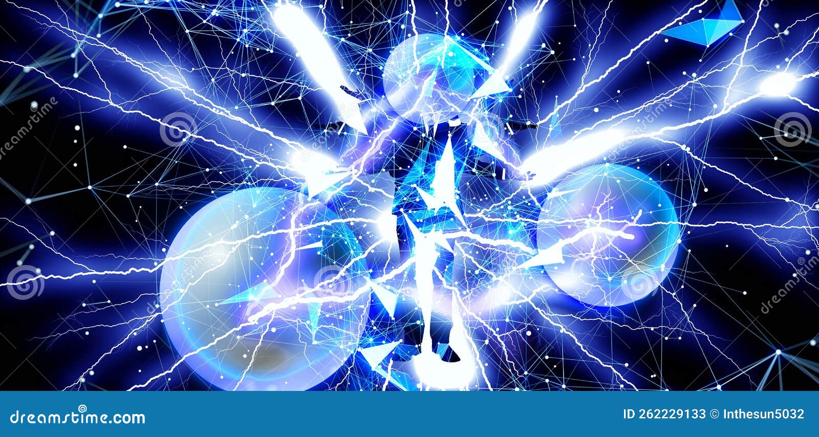 3d Illustration of Spheres Connected by Light Lines Stock Illustration ...