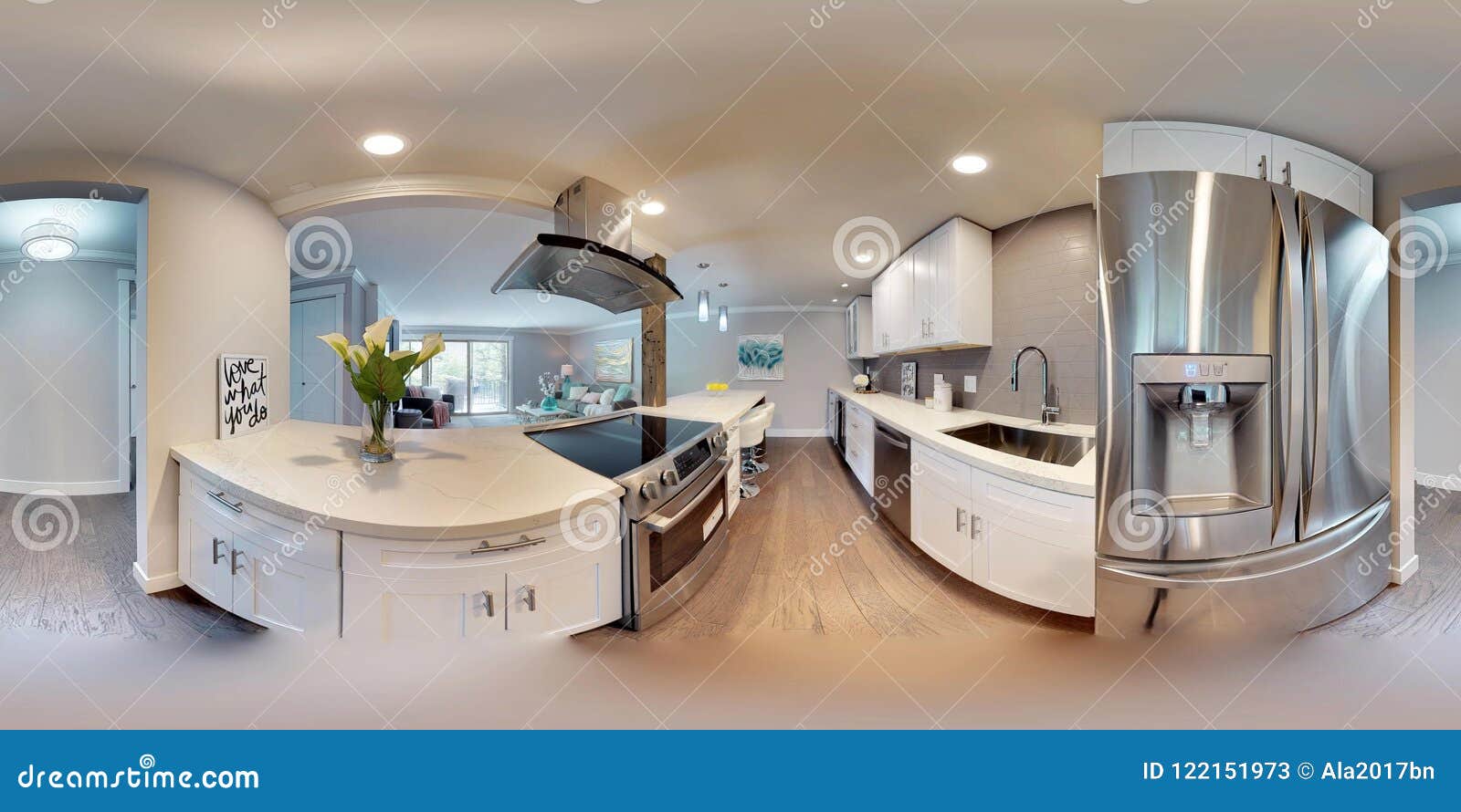 3d Illustration Spherical 360 Degrees, a Seamless Panorama of Kitchen ... 3d Illustration Spherical 360 Degrees, a Seamless Panorama of Kitchen ...