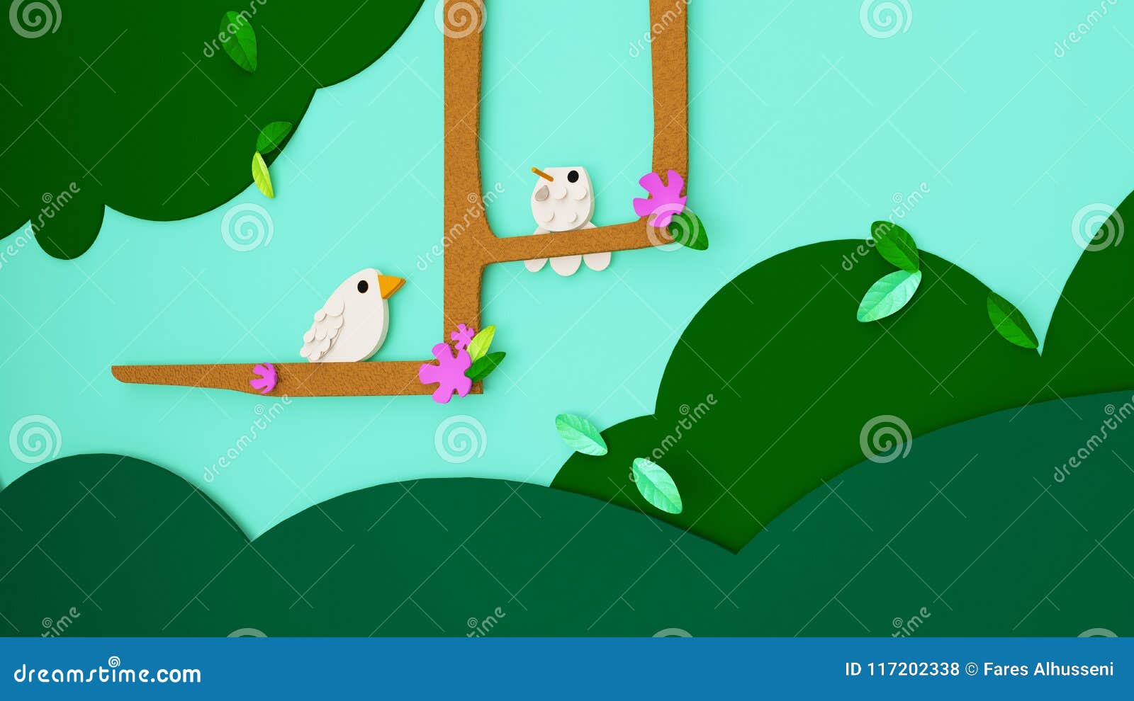 3D Illustration of Spring Day or Easter with Vivid Colors for Po Stock ...