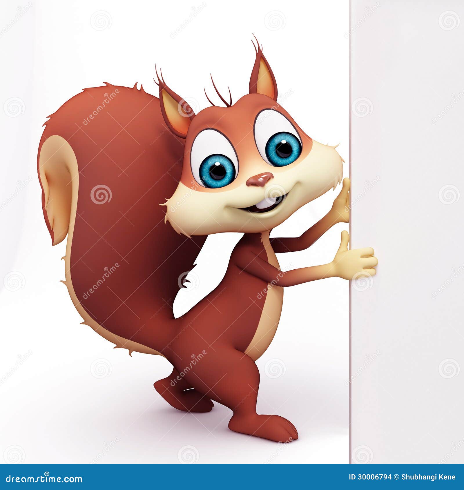 Squirrel is Holding a Sign on White Background Stock Illustration ...