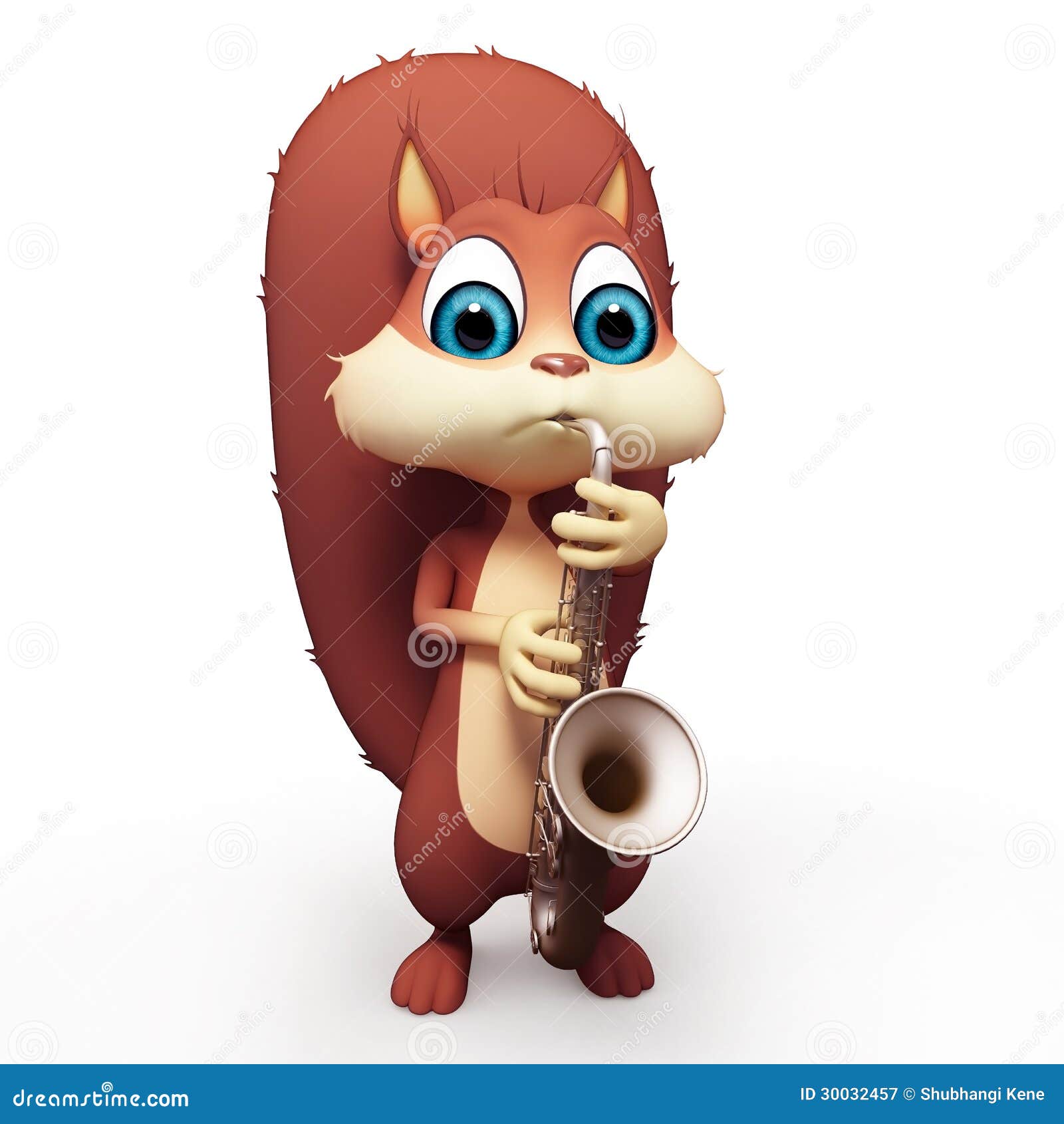 Squirrel Playing a Musical Instrument Stock Illustration - Illustration ...