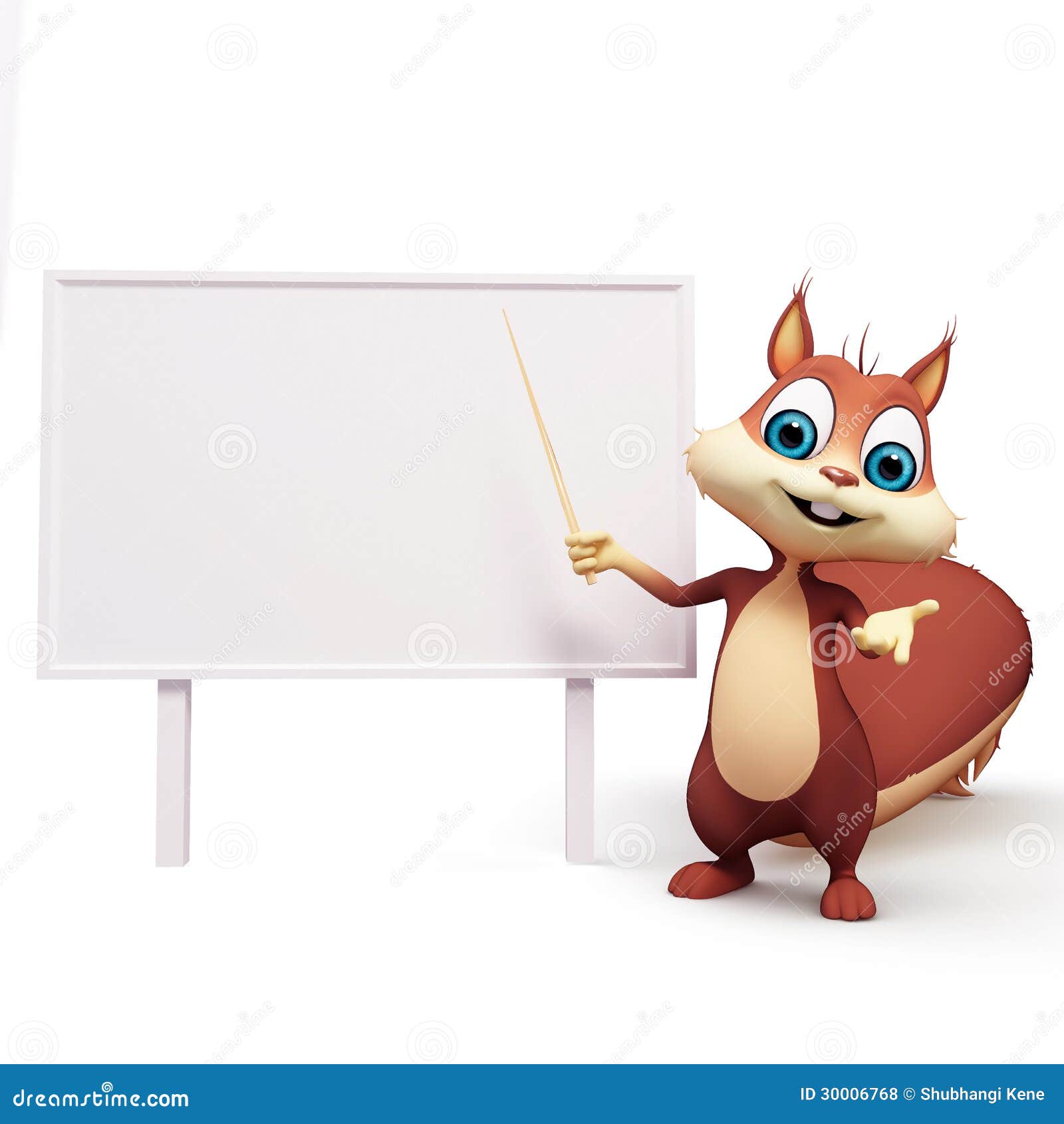 Squirrel is Pointing with Stick on Sign Stock Illustration ...