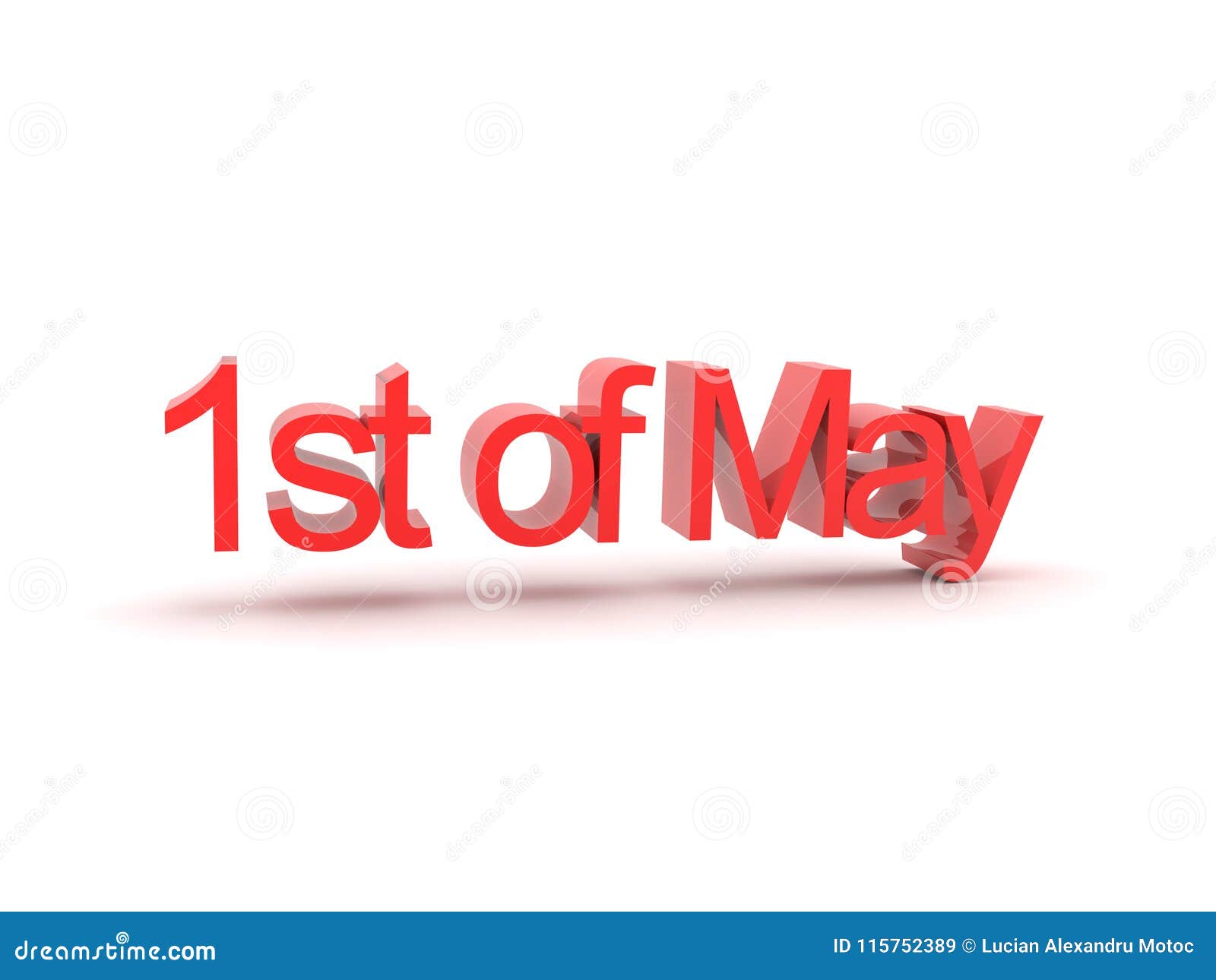 3D Illustration of 1st of May Text Stock Illustration - Illustration of ...
