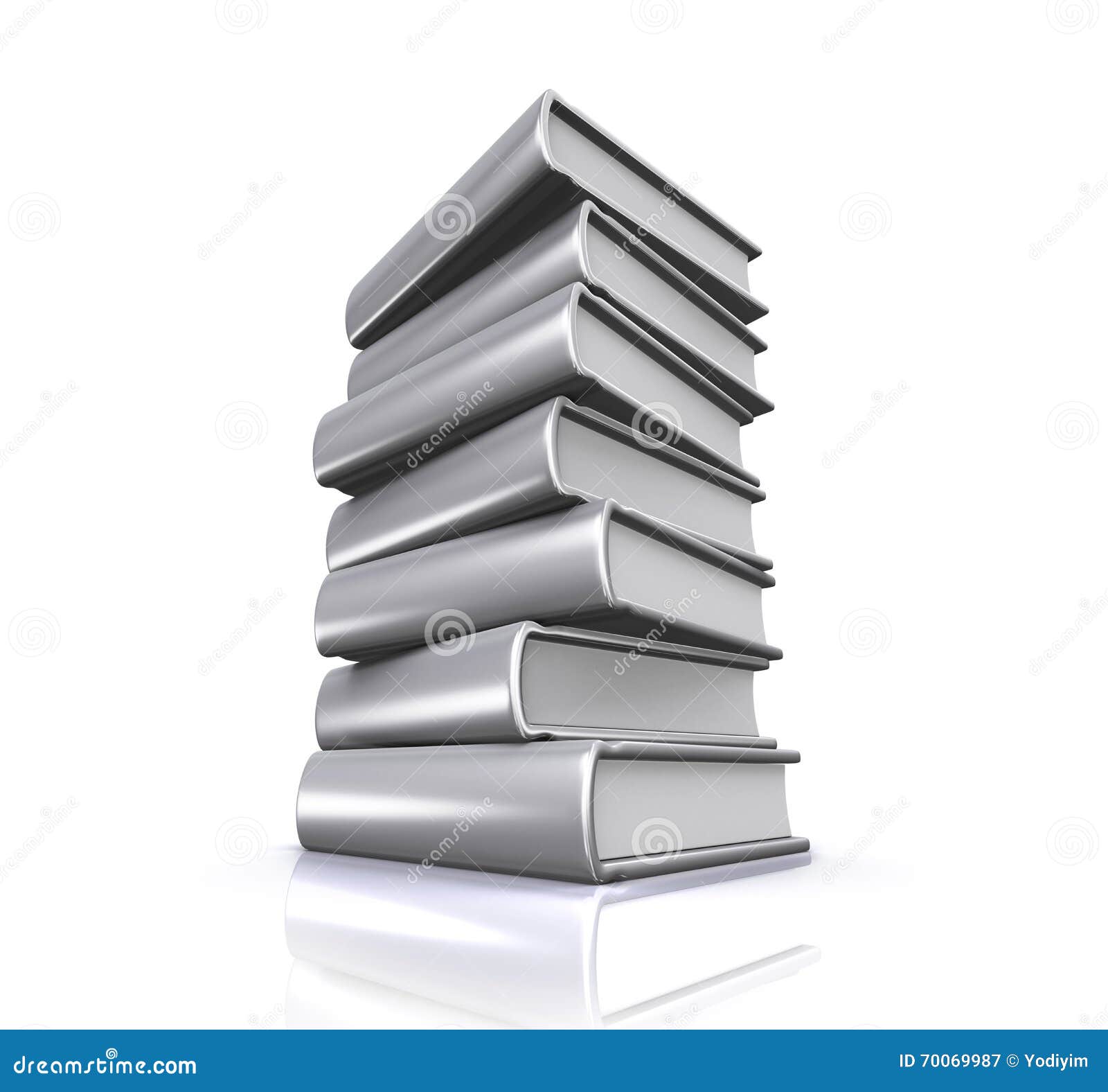 3D Illustration of Stack of Books. Stock Illustration - Illustration of ...