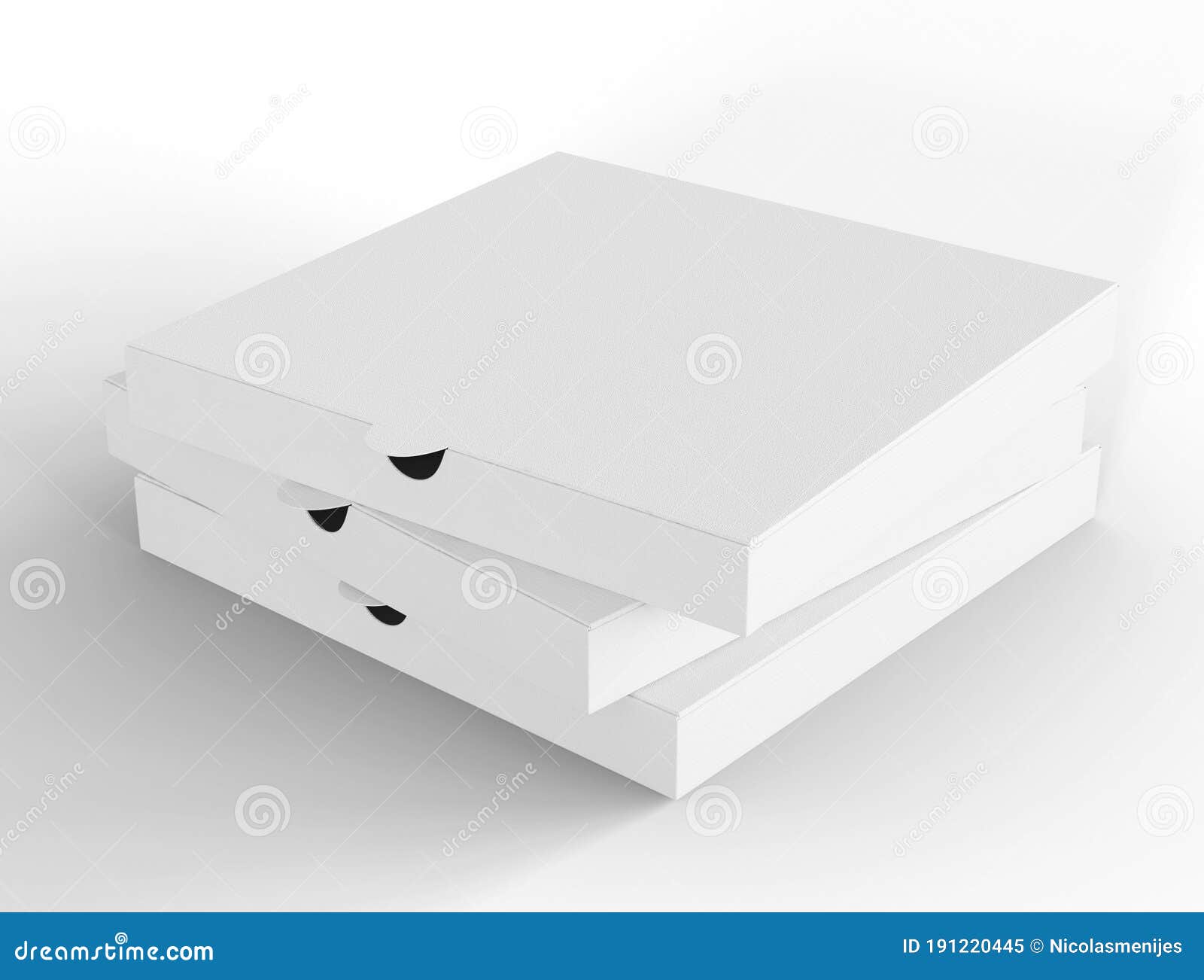 3D Illustration. Stack of Pizza Boxes Mockup Stock Illustration ...