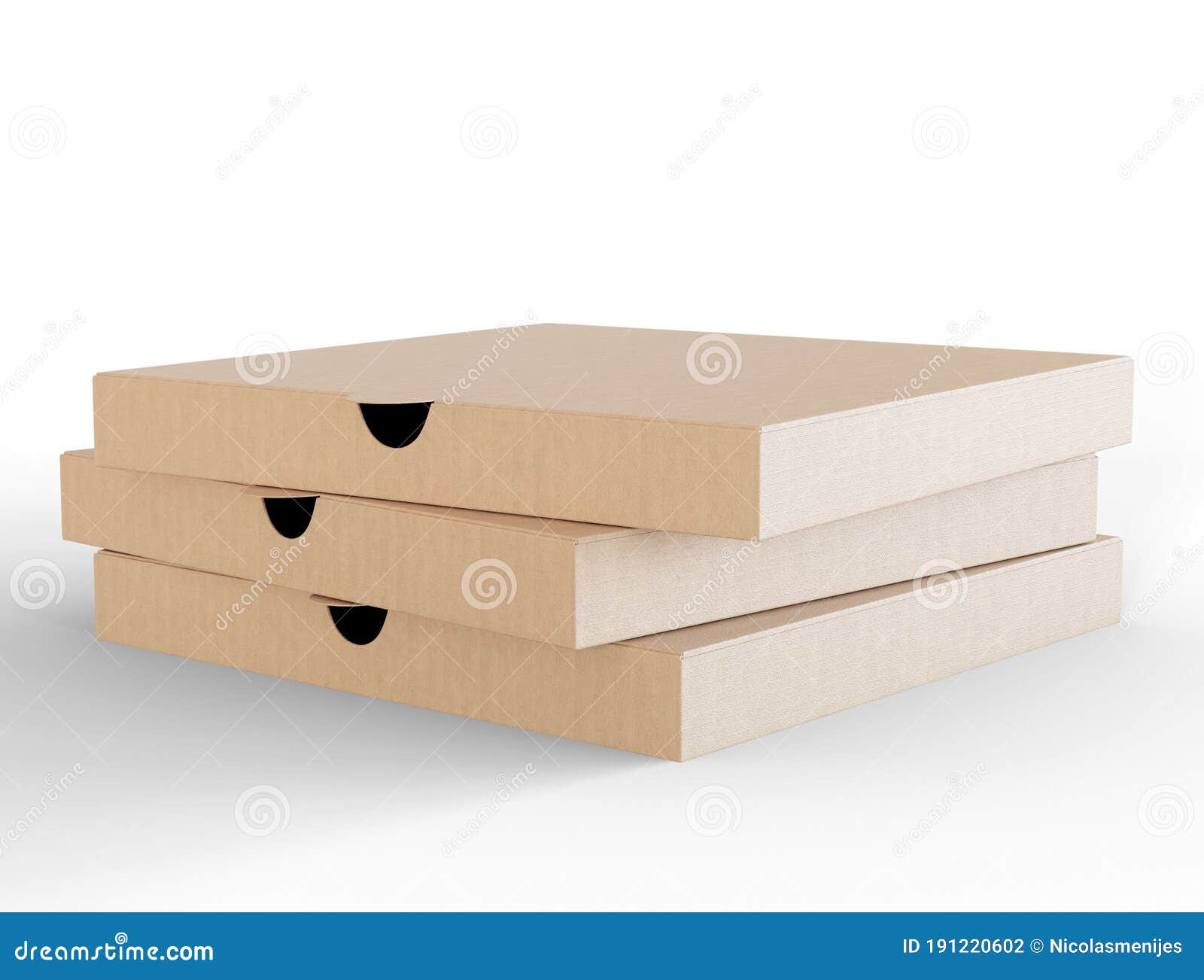 3D Illustration. Stack of Pizza Boxes Mockup Stock Illustration ...