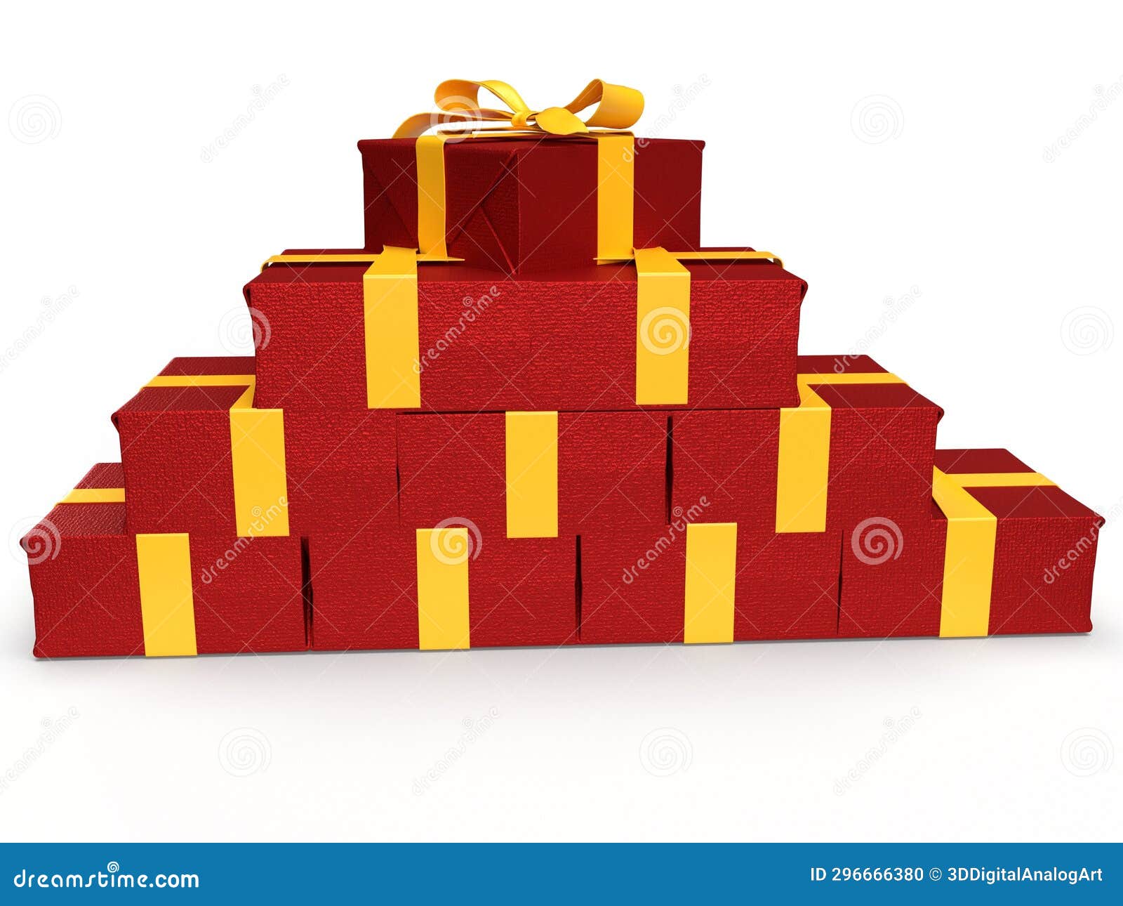 3D Illustration - Stack of Red Gifts Stock Illustration - Illustration ...