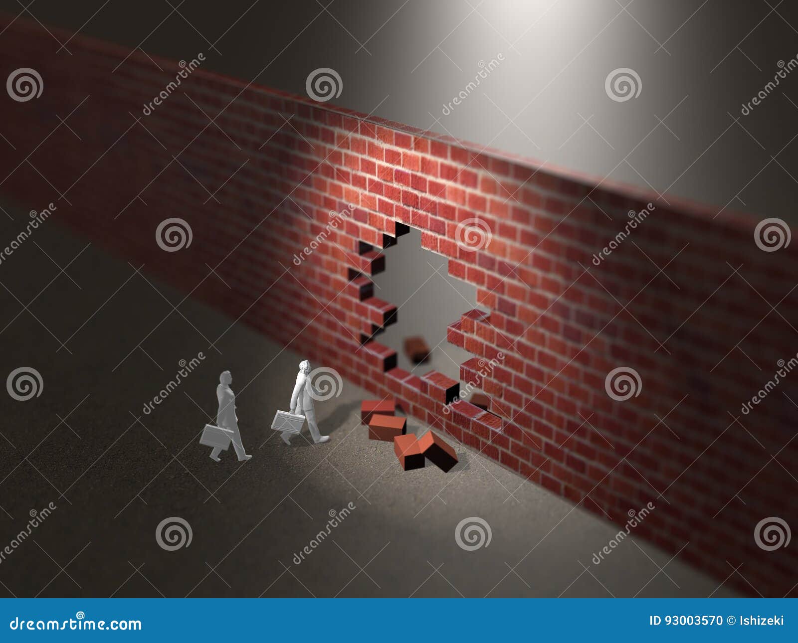 3D Illustration of Standing Wall Stock Illustration - Illustration of ...