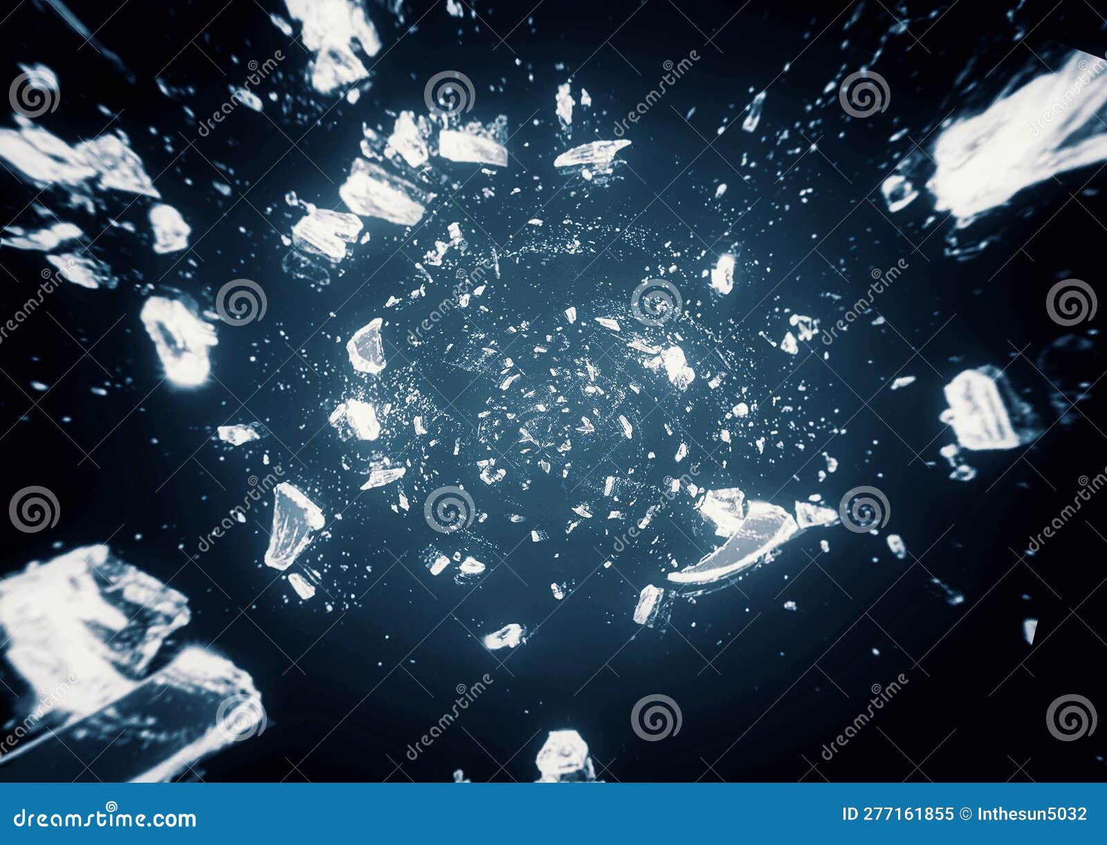 3d Illustration of a Star Exploding and Scattering Debris Stock ...