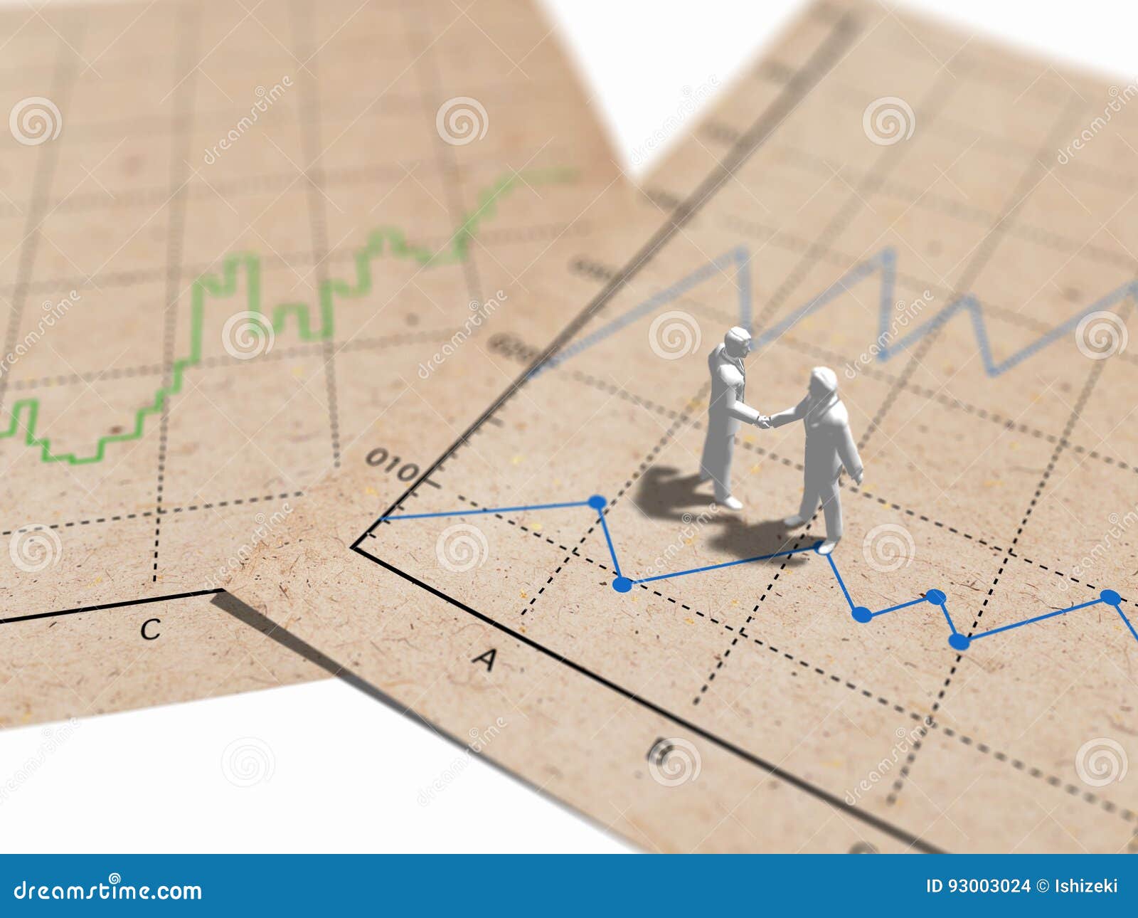 3D Illustration of Statistical Graph Paper. Stock Illustration ...