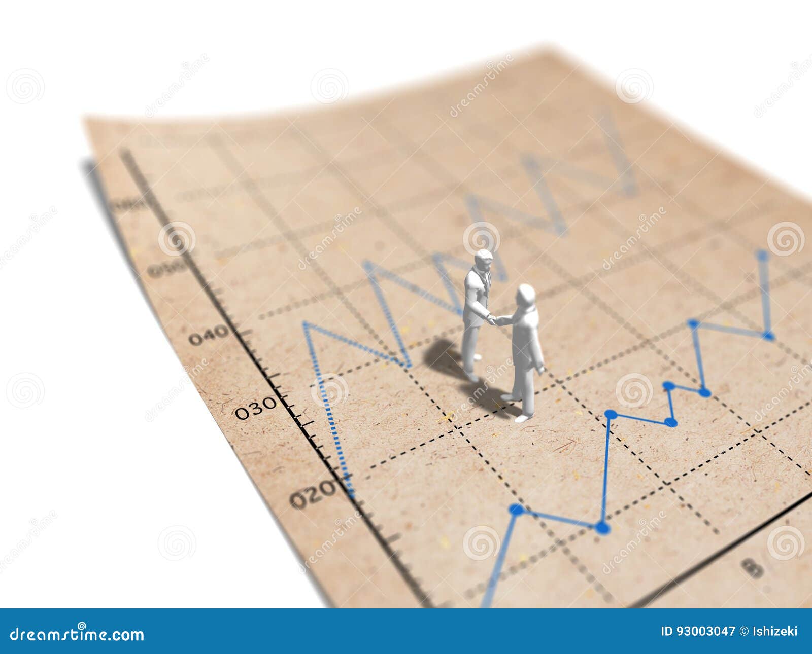 3D Illustration of Statistical Graph Paper. Stock Illustration ...