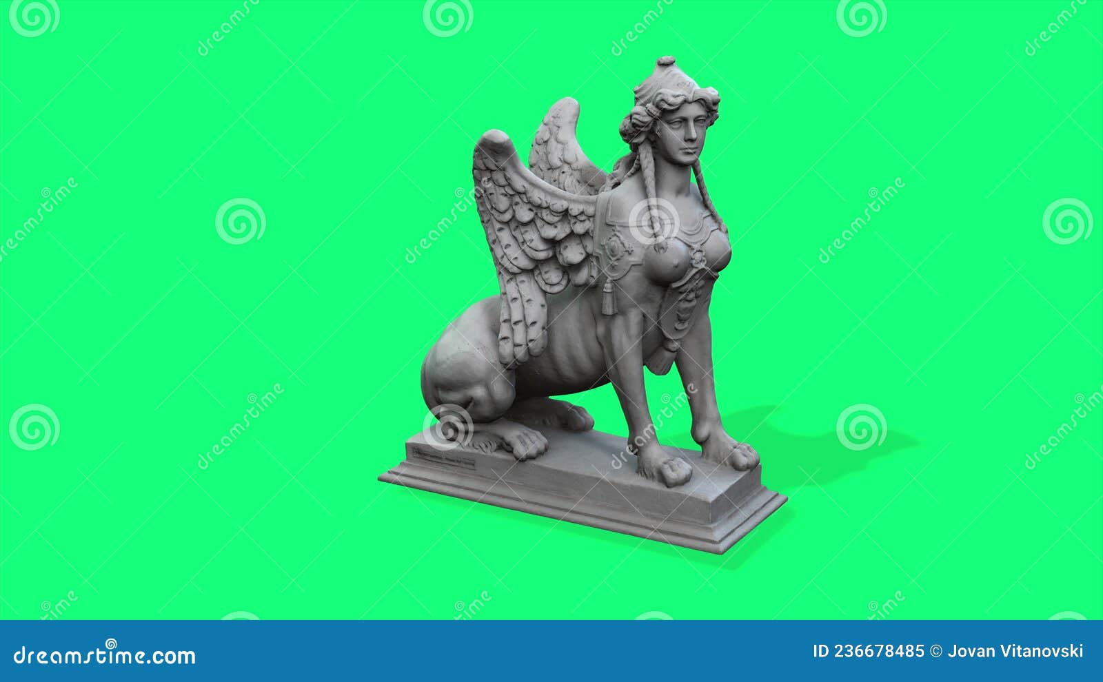 Statue on green screen stock illustration. Illustration of turning ...