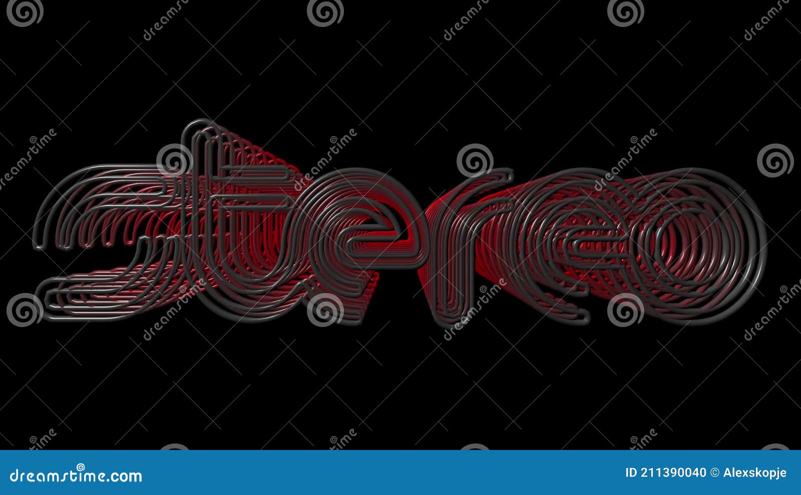 3D Illustration Stereo Sign Over Black Stock Illustration ...