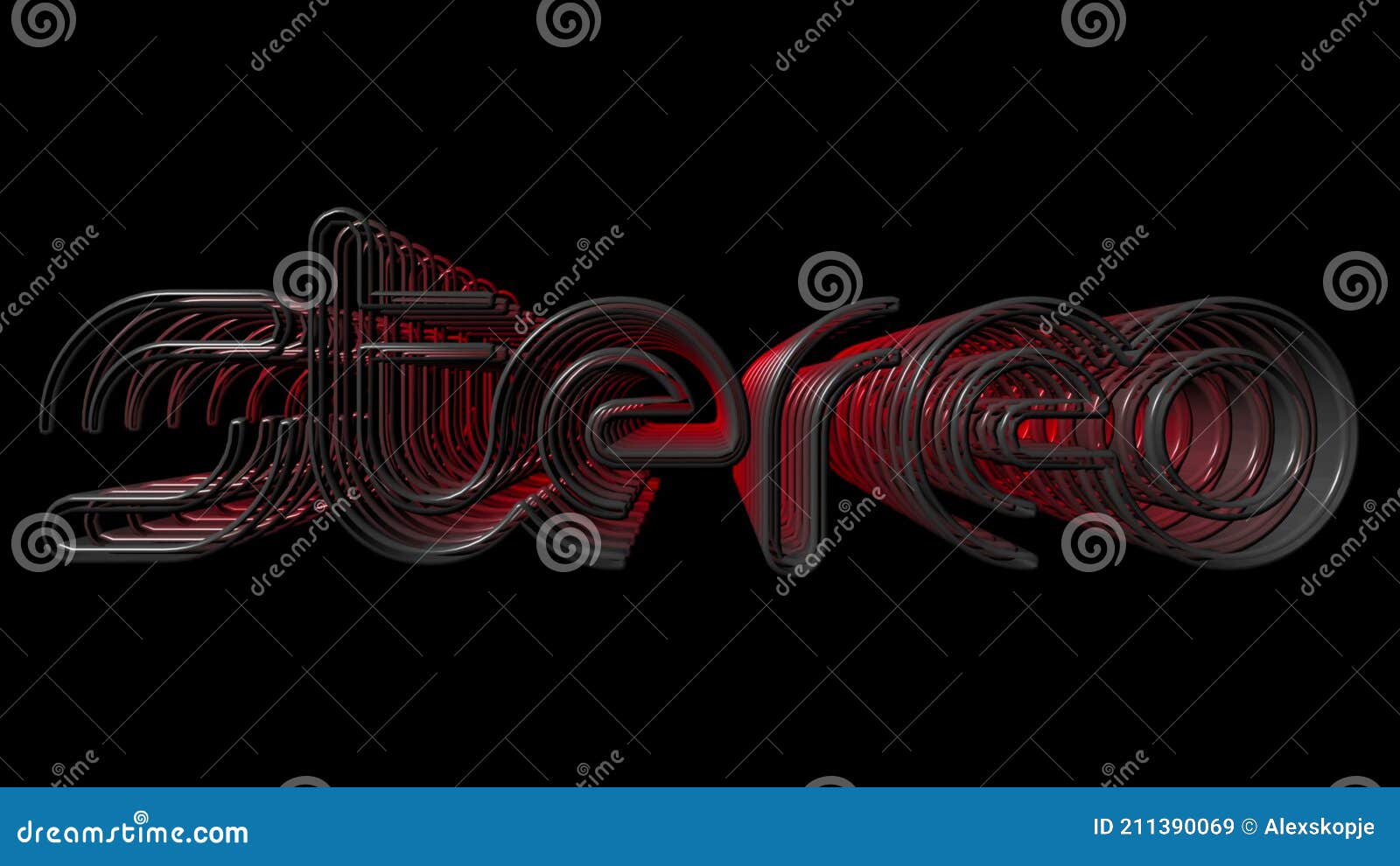 3D Illustration Stereo Sign Over Black Stock Illustration ...